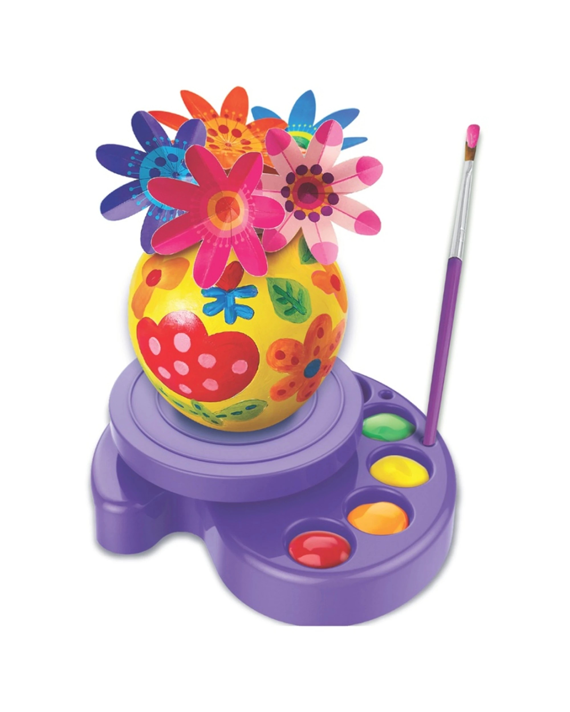 4M Kidzmaker Twirl & Paint Mini Vase Craft Kit Kids Spinner Unique ...