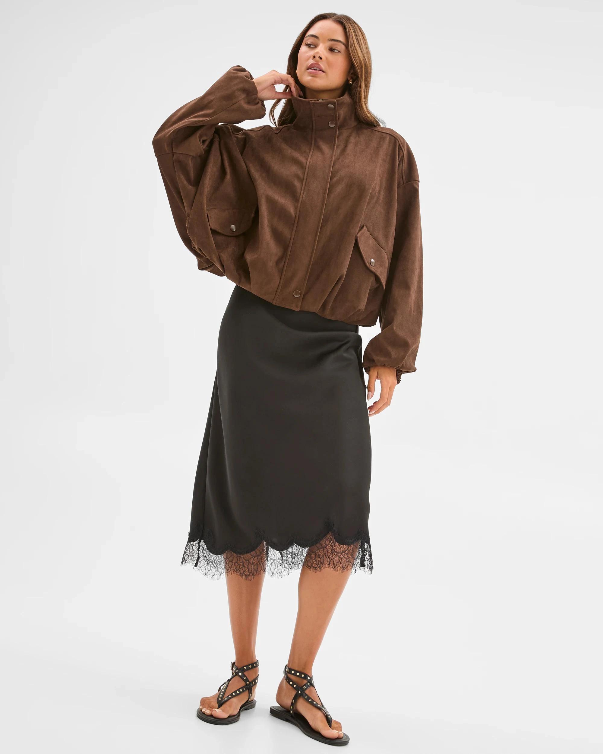 Lily Loves Faux Suede Bomber Jacket - Kmart