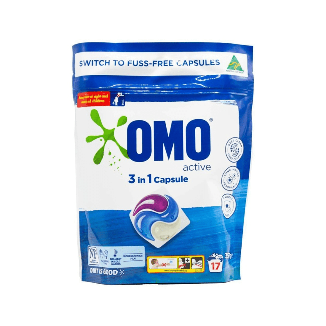 Omo 6x 17pc Omo Active 3in1 Laundry Detergent Capsule 357g Washing Pods - Kmart