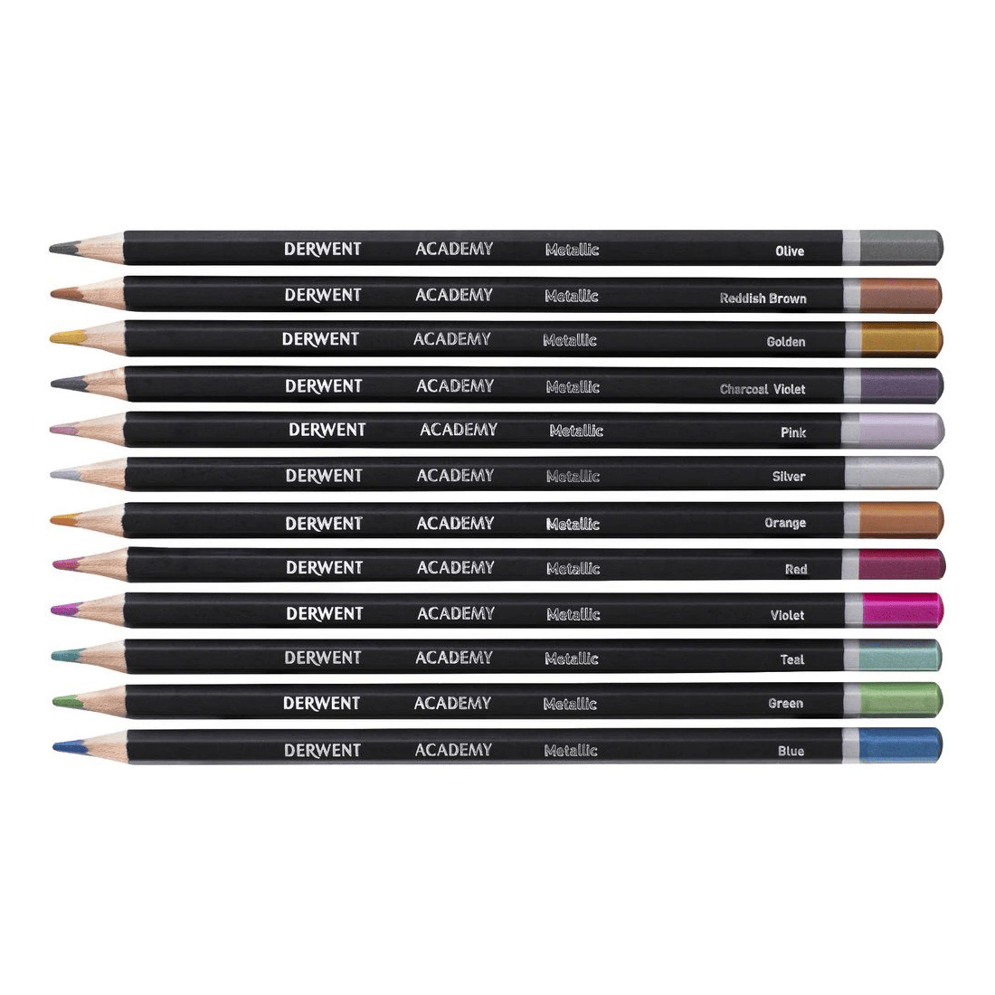Derwent Academy Coloured Pencils Metallic 12 Pack - Kmart