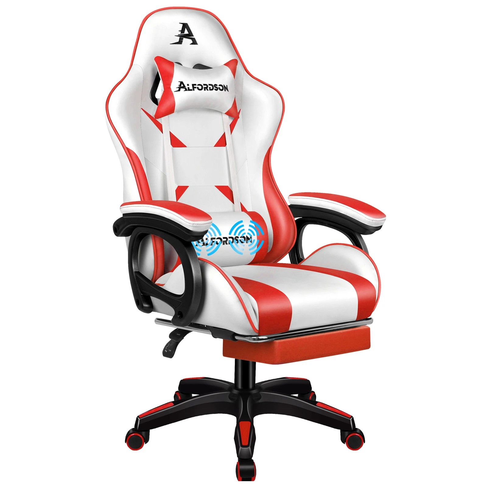 Alfordson Gaming Office Chair Racing Massage Computer Seat Footrest ...