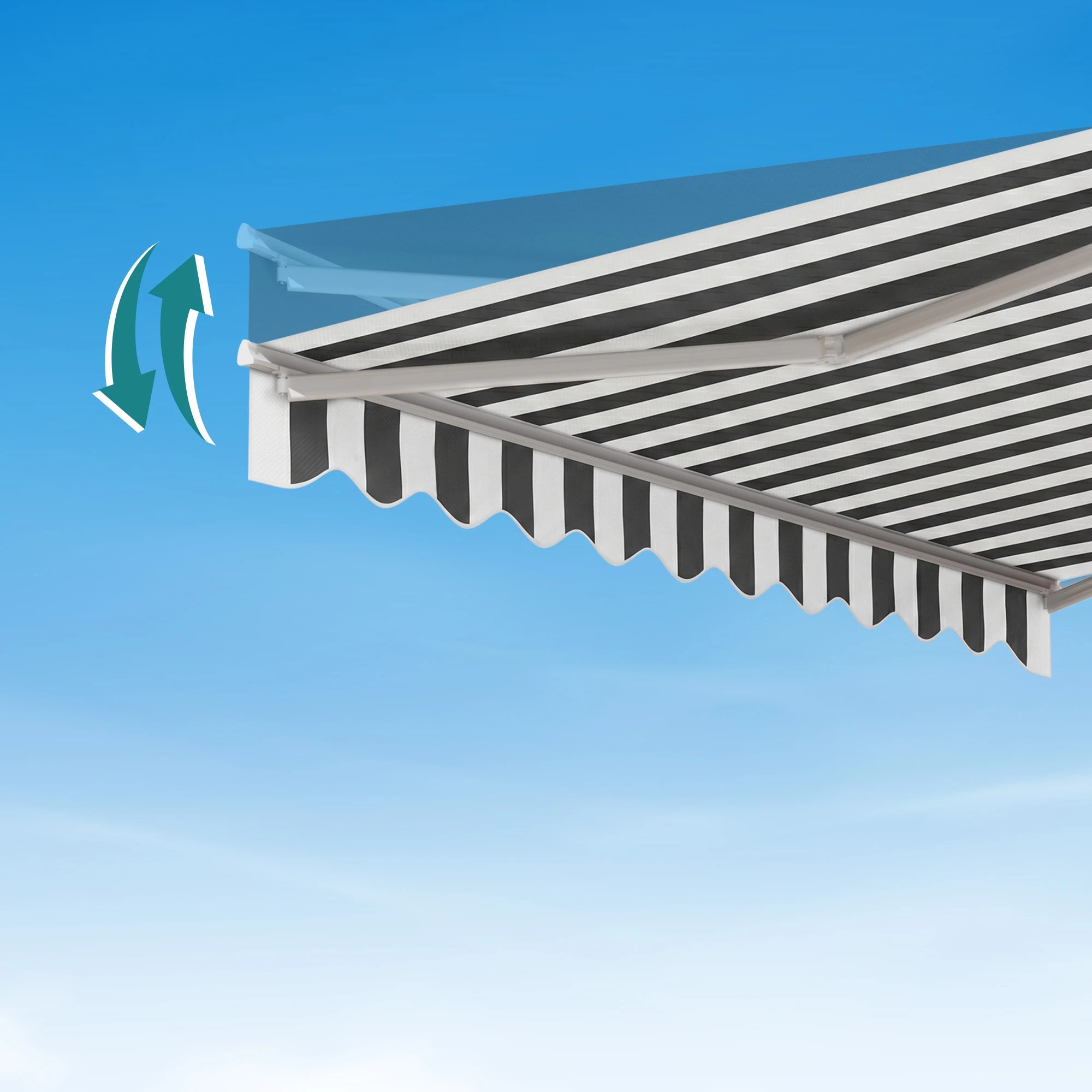 Instahut Retractable Folding Arm Awning Manual Sunshade 4.5Mx3M - Multi ...