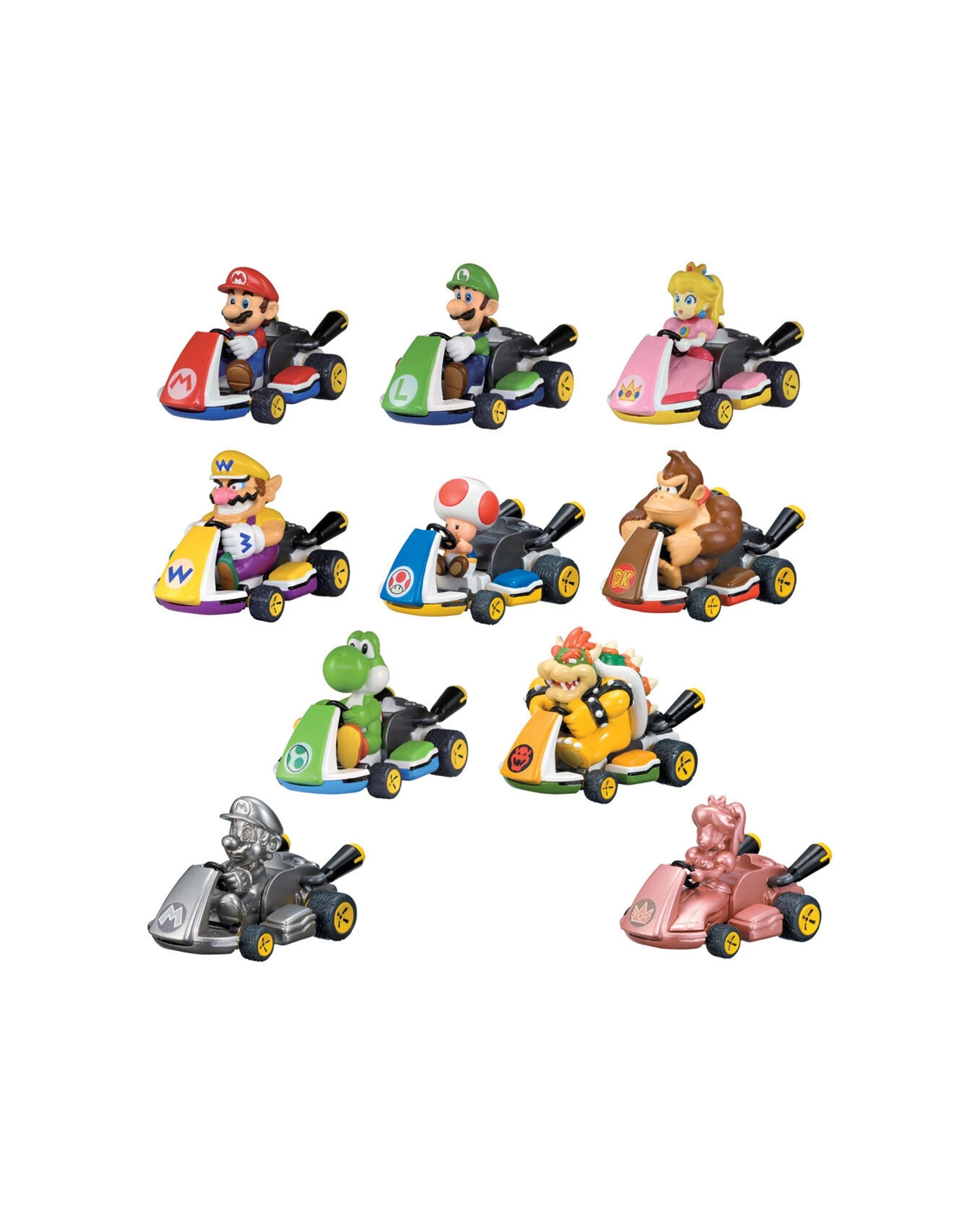 Nintendo 6PK Mario Kart Pull Back Racers Blind Capsules Model Car Toys ...