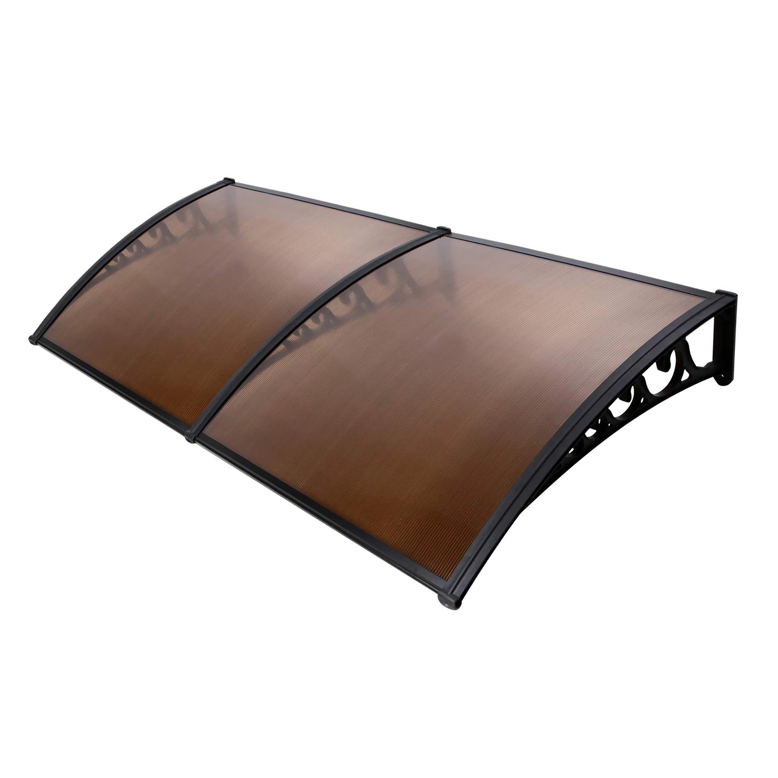 Instahut Window Door Awning 1mx2.4m Brown Hollow Sheet Plastic - Multi ...
