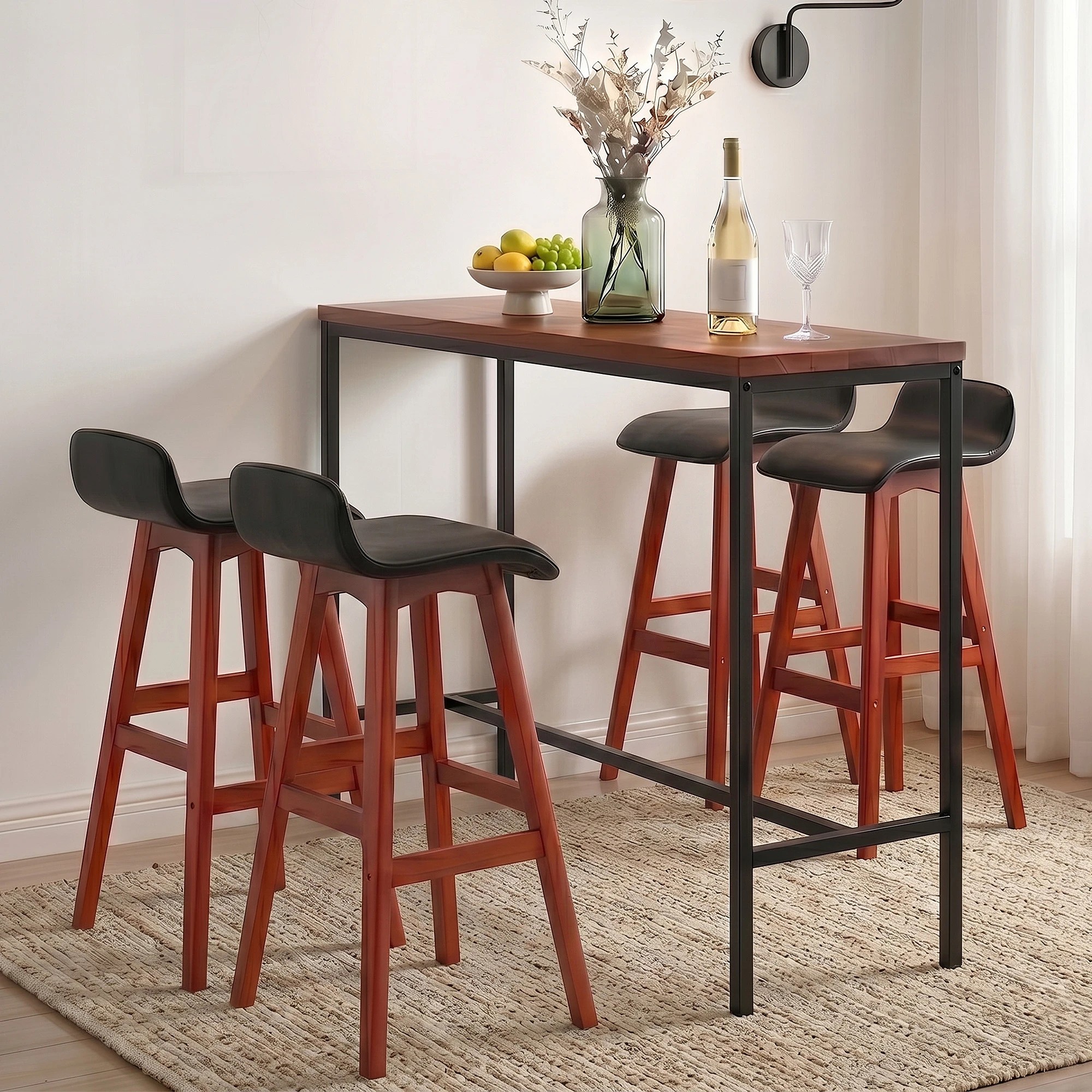 Artiss 5Pcs Bar Table and Stools Set Dining Desk Kitchen Chairs Cafe ...