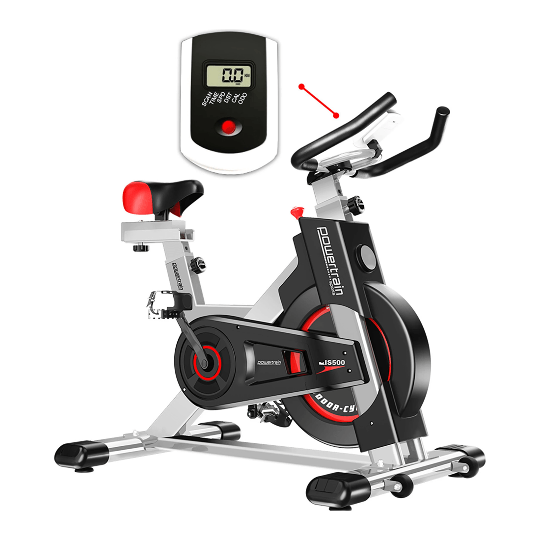 Powertrain IS-500 Heavy-Duty Exercise Spin Bike Electroplated Cardio ...