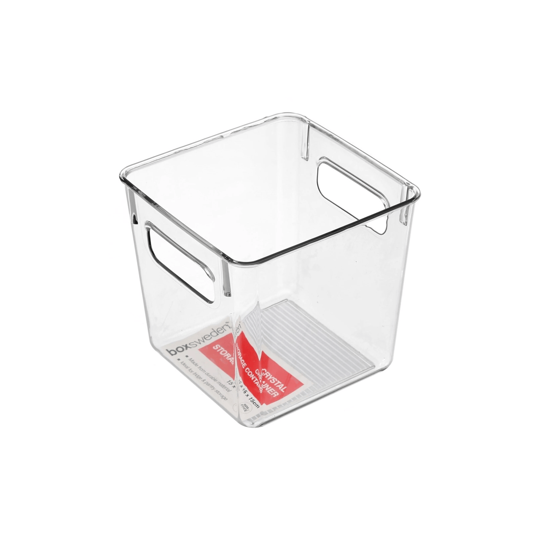 Boxsweden Crystal Square Storage Container - Small 3 Pack Handles ...
