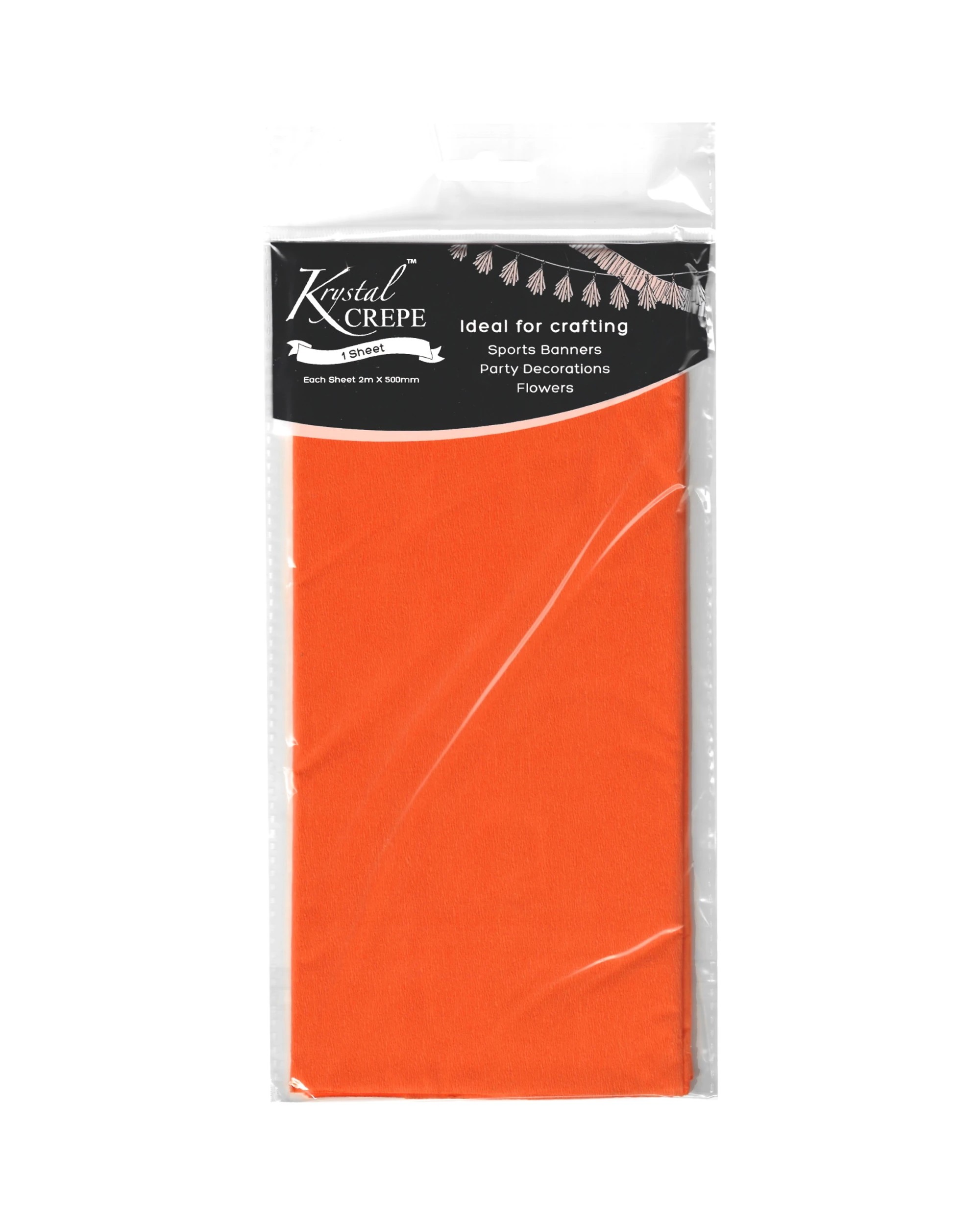 Artwrap Krystal Crepe Paper 1 Sheet - Orange - Kmart