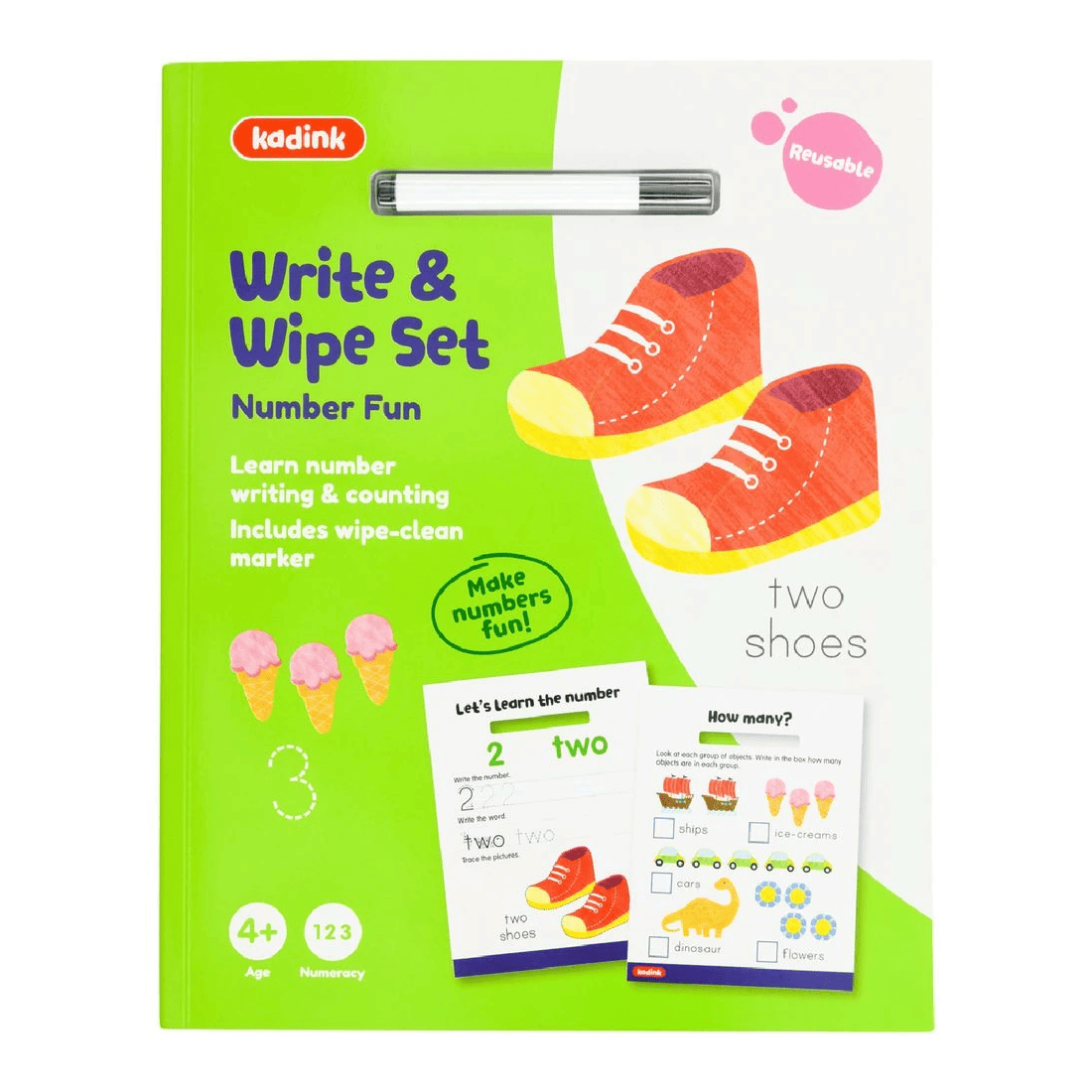 Kadink Write & Wipe Numbers Set - Kmart