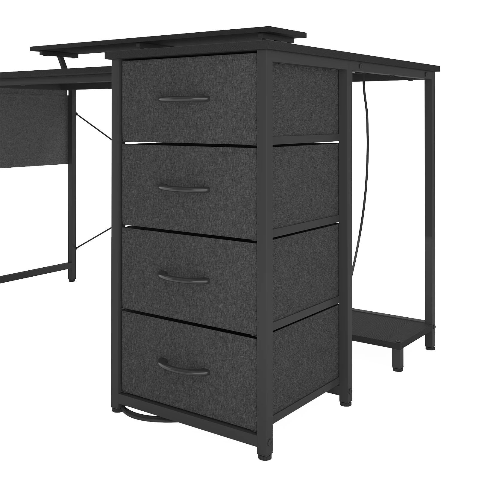 Advwin L Shaped Gaming Desk 140cm With Led Lights & Power Outlets ...