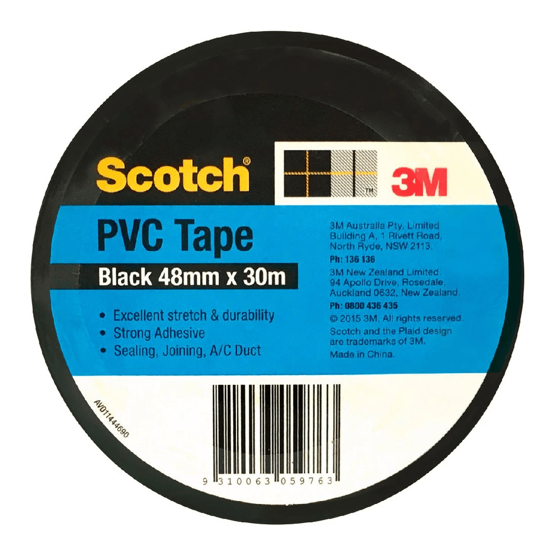 Scotch PVC Duct Tape 48mm x 30m Black - Kmart