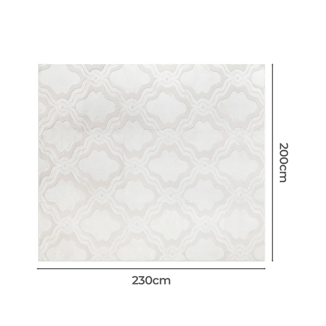 Marlow Machine Washable Floor Rug High-Low Textured Cream - Kmart