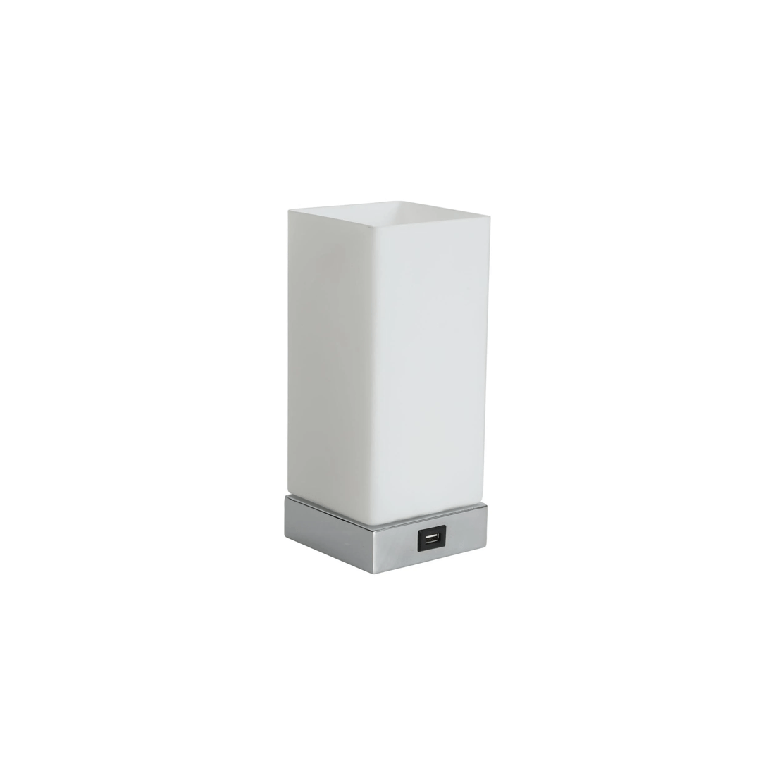 Lexi Lighting Jessica Rectangle Touch Lamp with USB Port, Chrome Metal ...