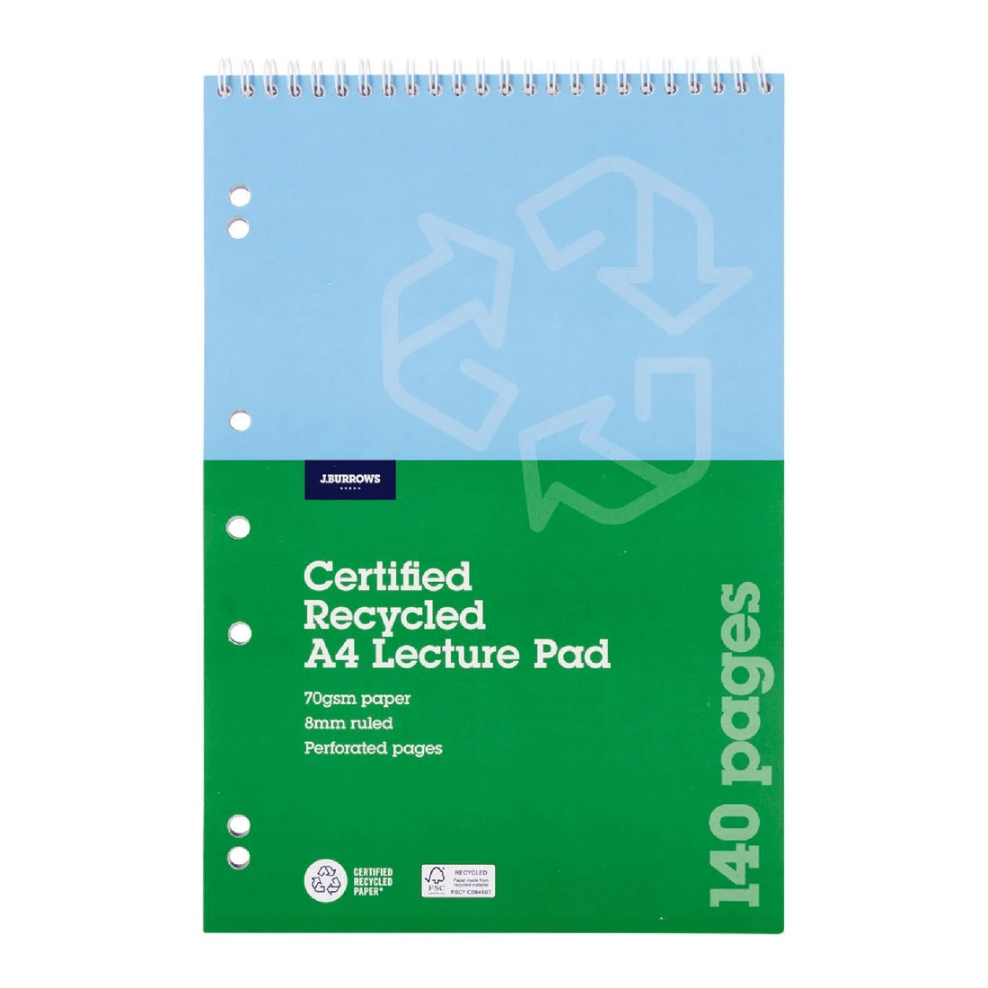J.Burrows A4 Top Spiral Lecture Pad 140 Page - Kmart