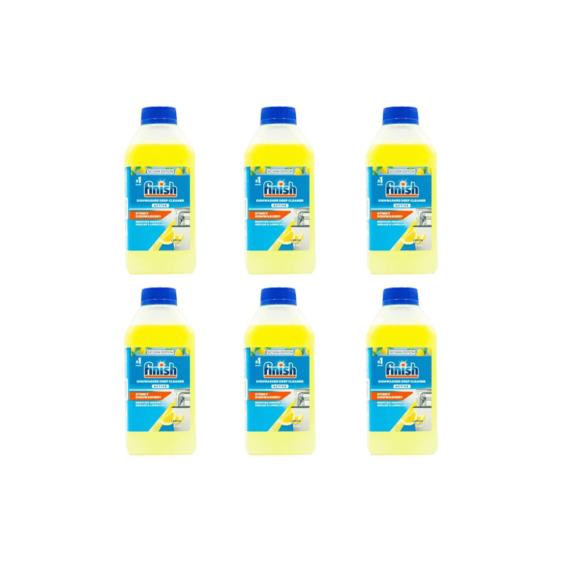 Finish 6PK Finish Dishwasher Deep Cleaner Active 250ml - Lemon - Pack ...