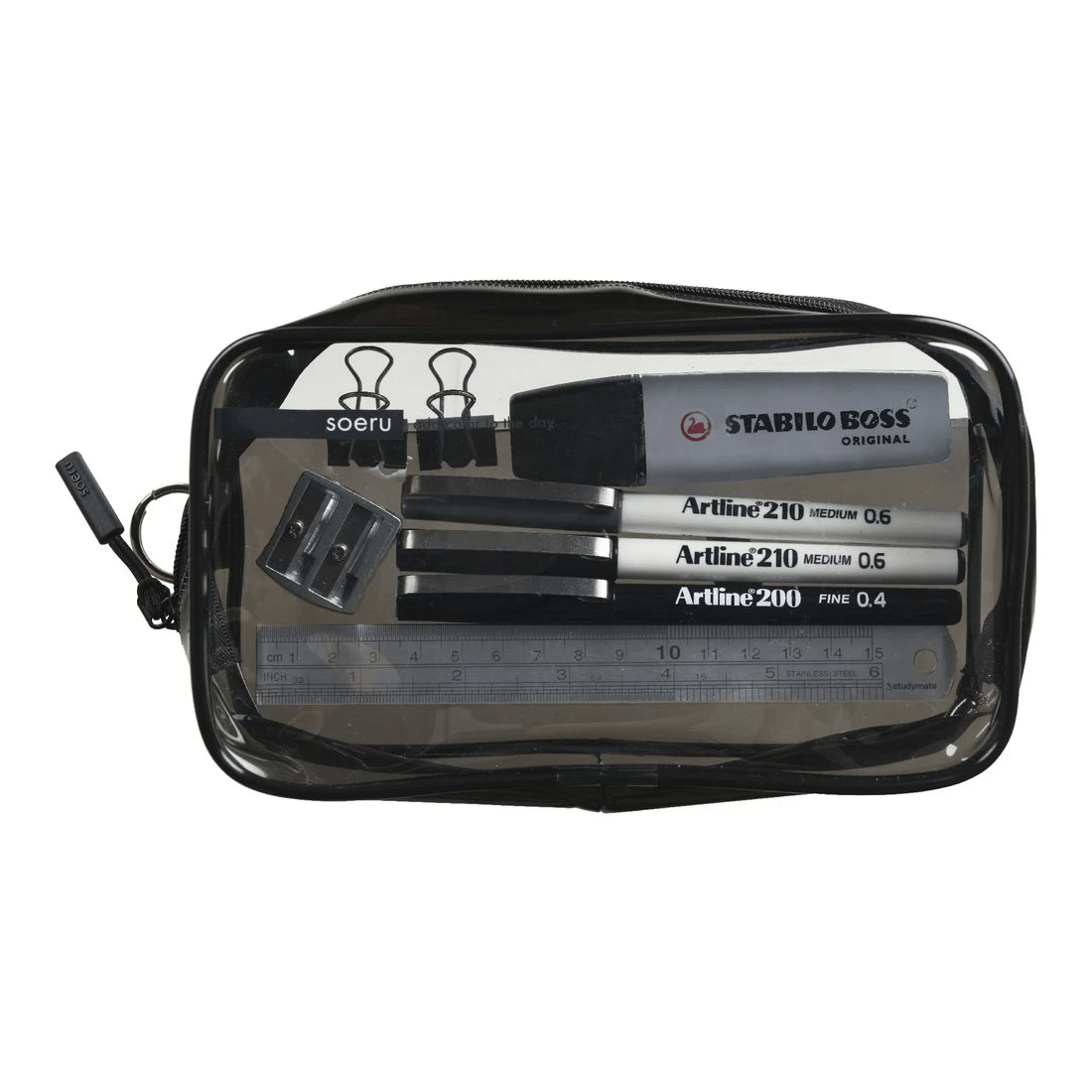 Soeru Box Pen Case Clear Smoke Black - Kmart