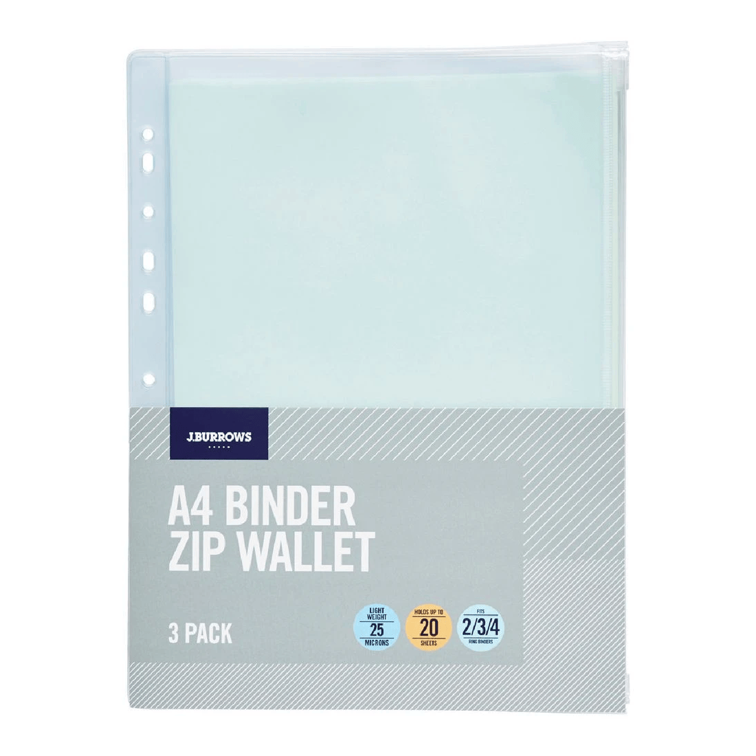 J.Burrows A4 PVC Binder Pouch Clear 3 Pack - Kmart