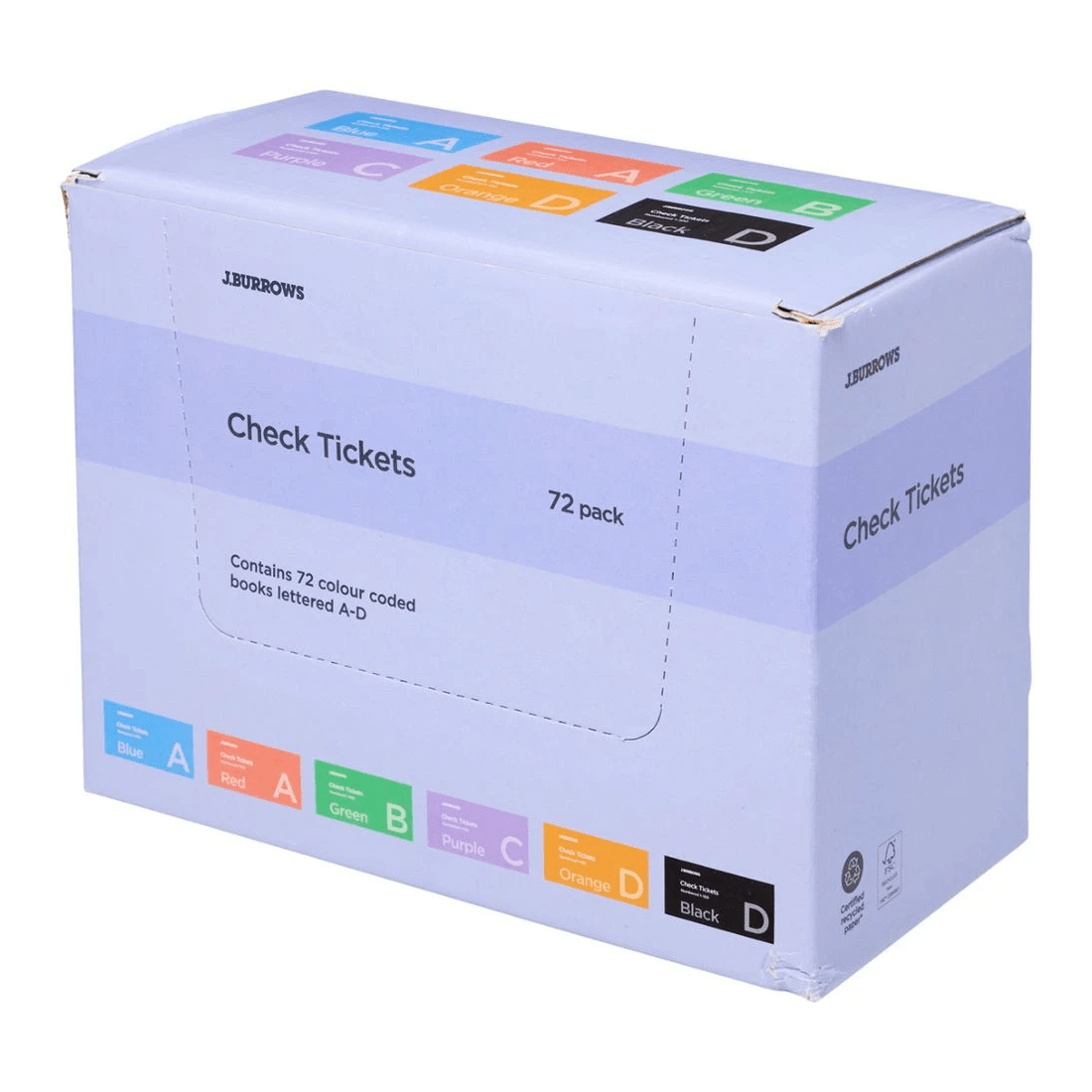 J.Burrows 100 Sheet Check Ticket Books 72 Pack - Kmart