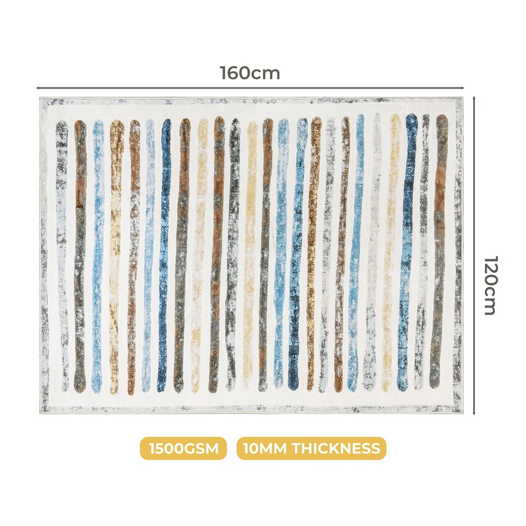Marlow Machine Washable Floor Rug Strip Pattern - Kmart