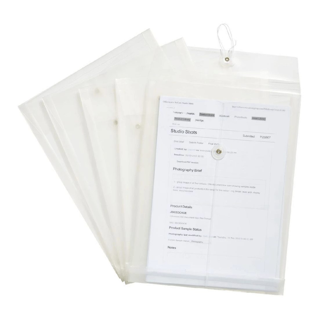 Keji Document Wallet A4 String Closure Clear 5 Pack - Kmart