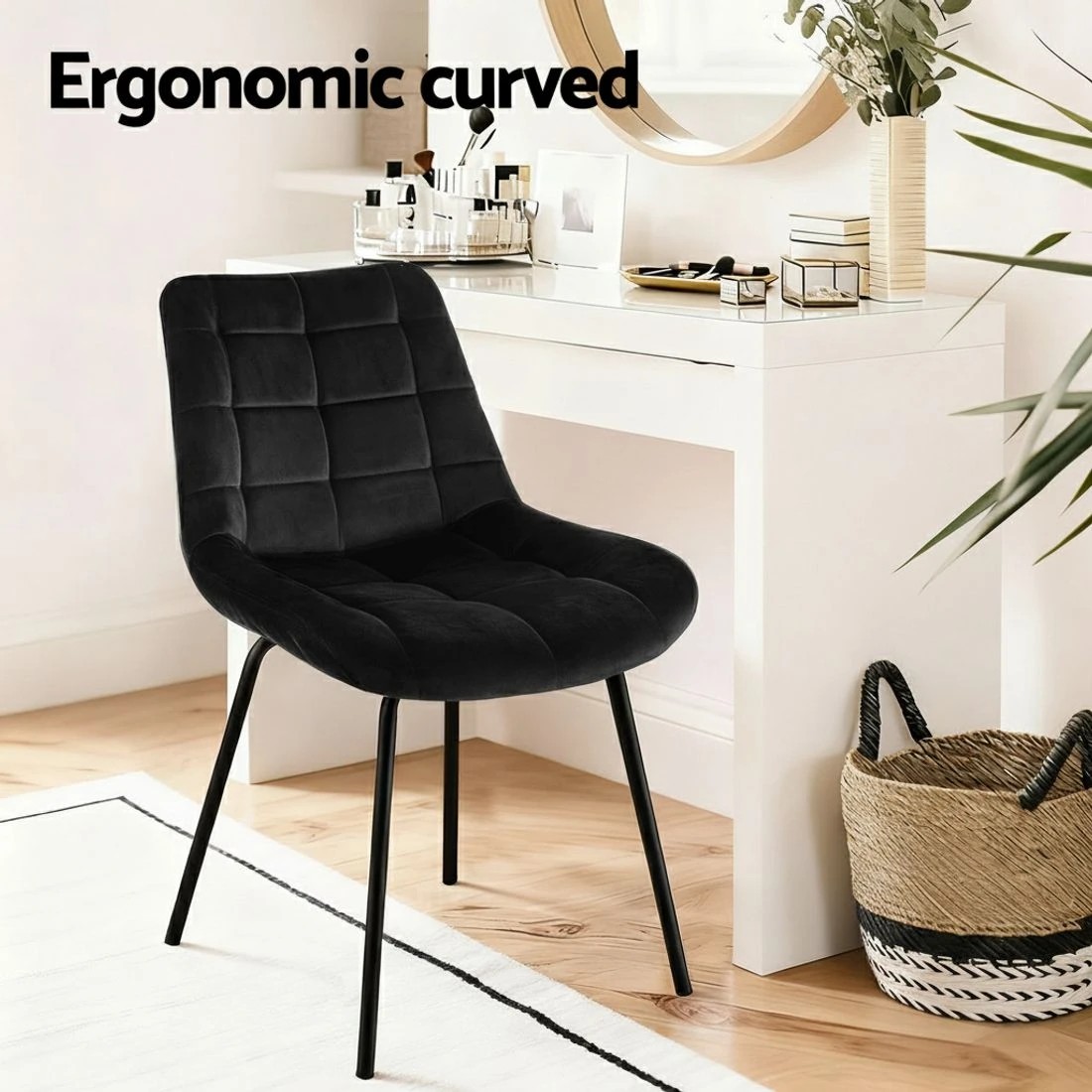 Artiss 4x Dining Chairs Velvet Tufted Kitchen Lounge Cafe Accent Chair ...