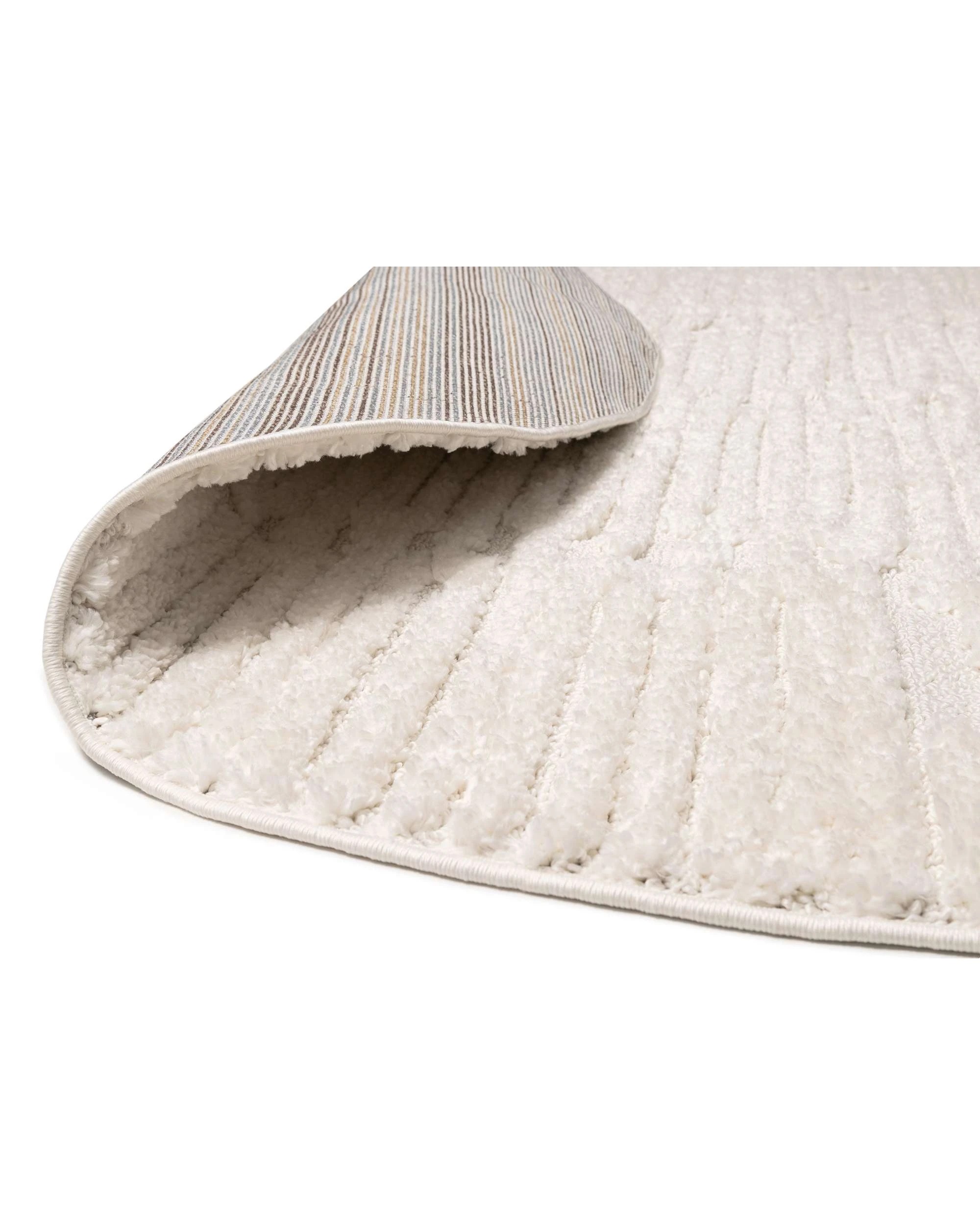 Loopsie Ribera Textured Round Rug-120cm x 120cm - White - Kmart