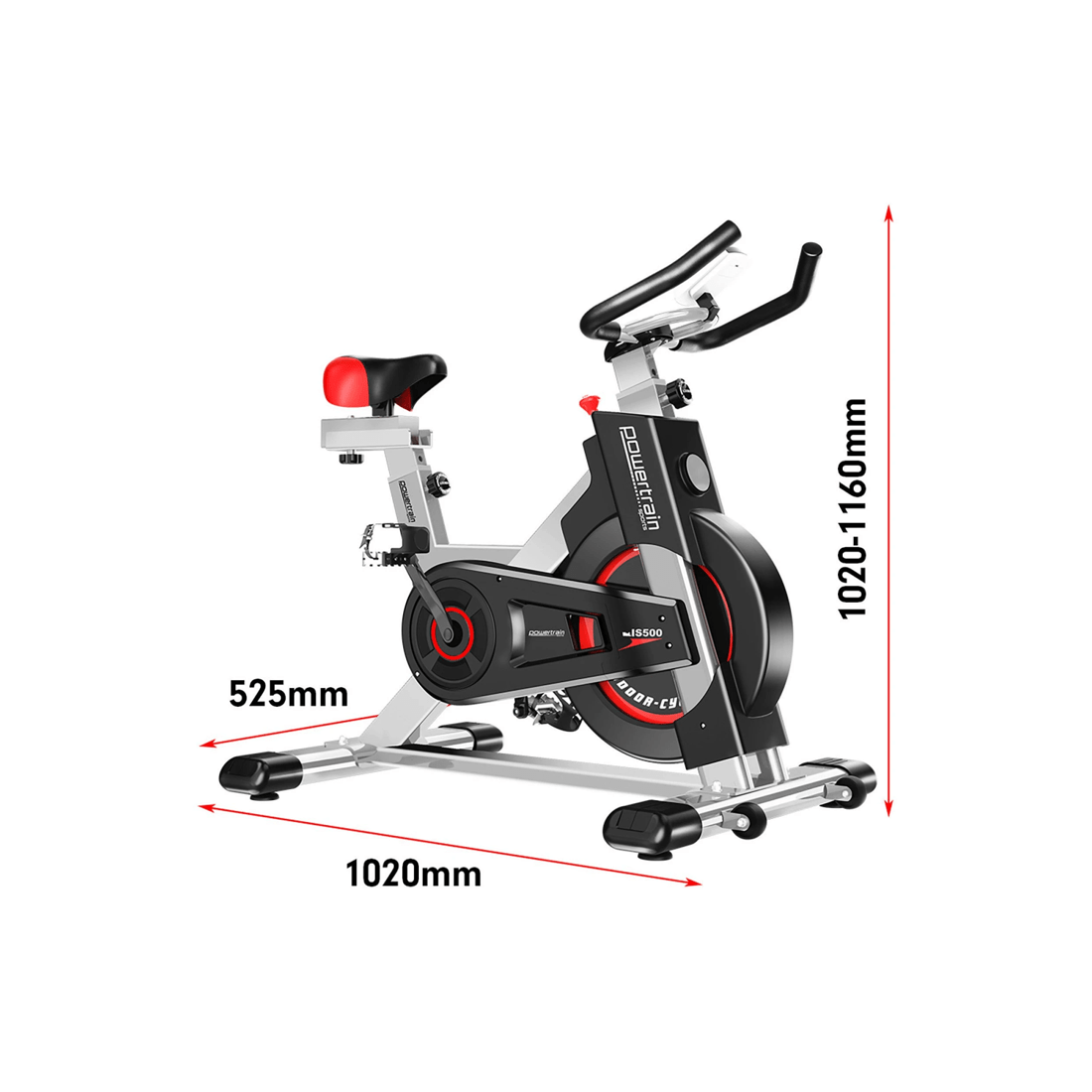 Powertrain IS-500 Heavy-Duty Exercise Spin Bike Electroplated Cardio ...