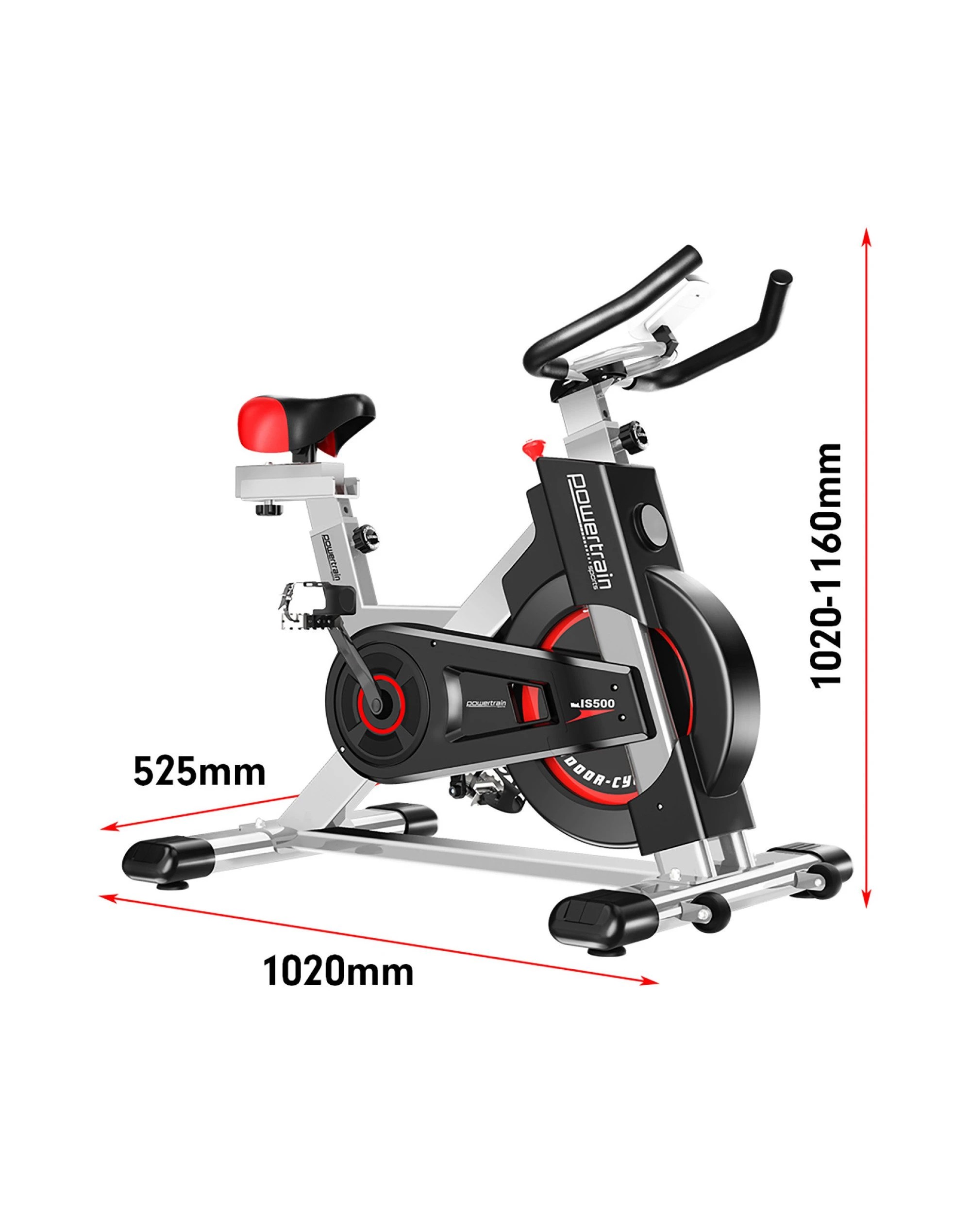 Powertrain IS-500 Heavy-Duty Exercise Spin Bike Electroplated Cardio ...