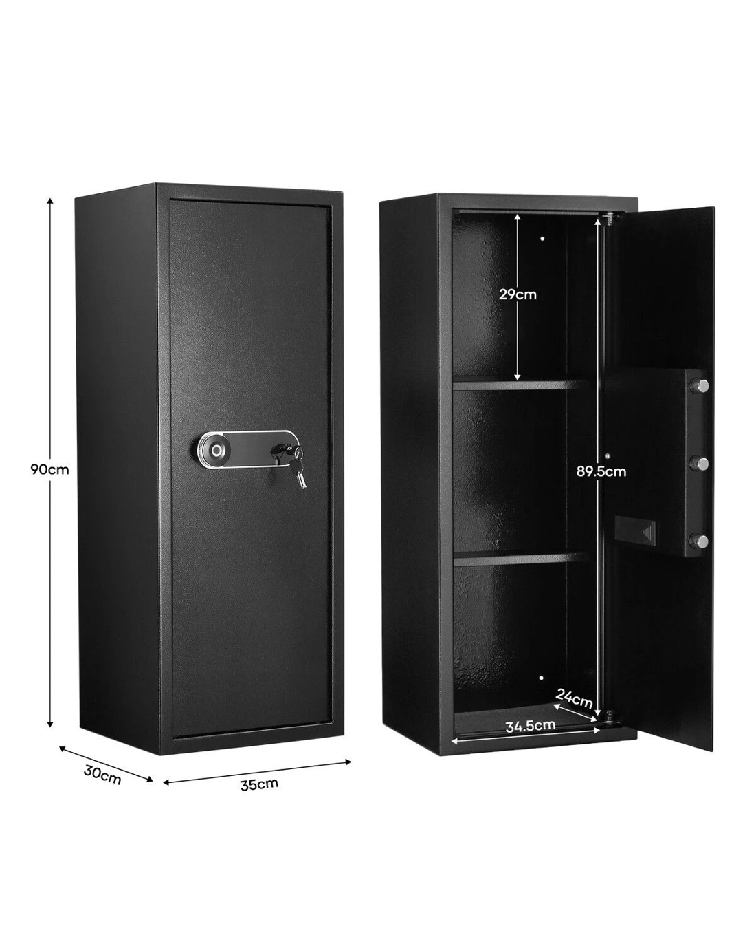 Maxkon Security Box Digital Safe Electronic 80L Key Lock Fingerprint ...