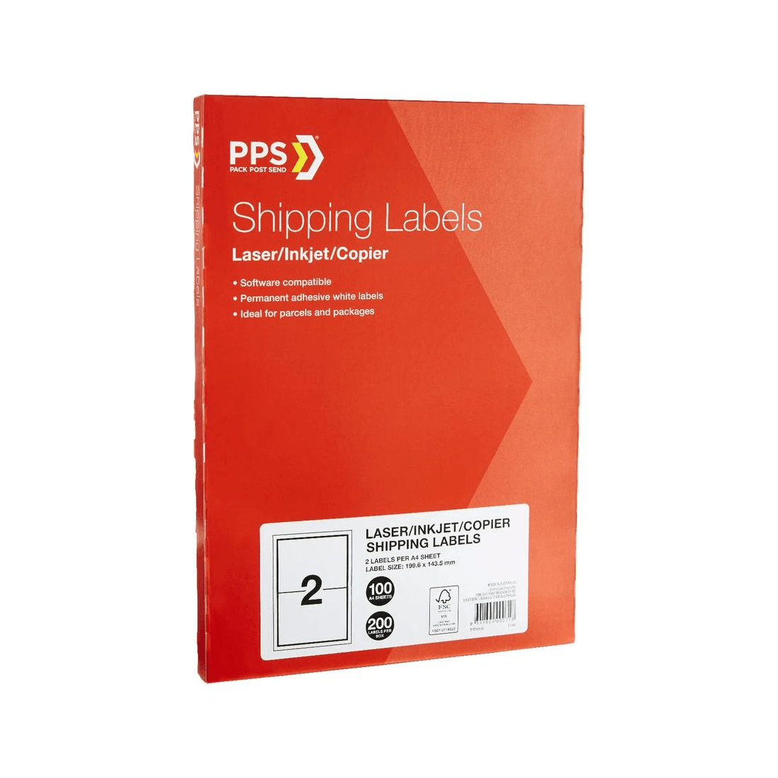 PPS Inkjet Laser Shipping Labels 2UP 100 Sheets - Kmart