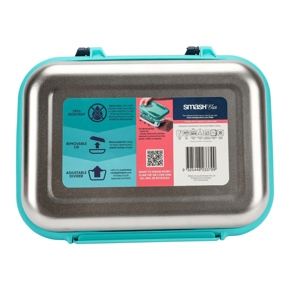 Smash Hinged Lid Lunch Box Navy - Kmart