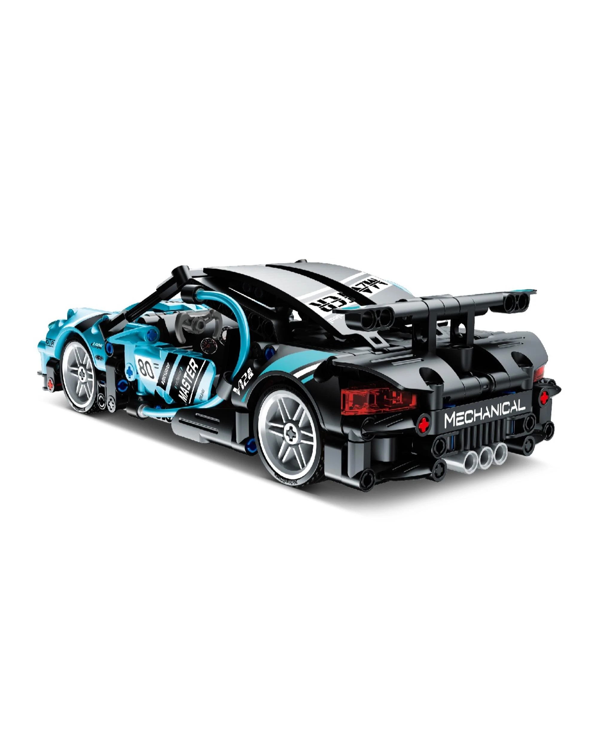 iM.Master Mechanical Master Pull Back Super Car Blue 422 Piece Model ...
