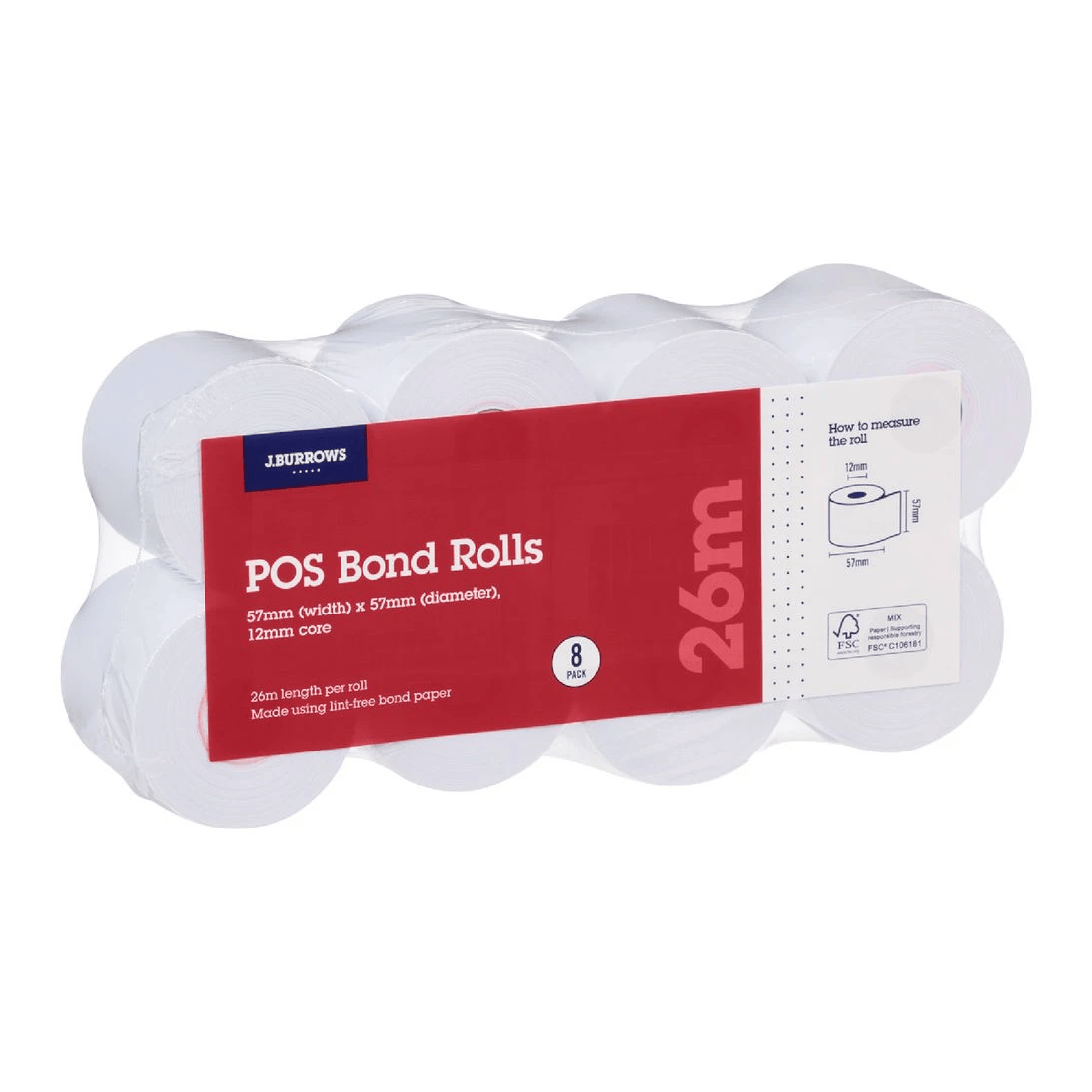 J. Burrows Bond Roll 57x57mm 8 Pack - Kmart