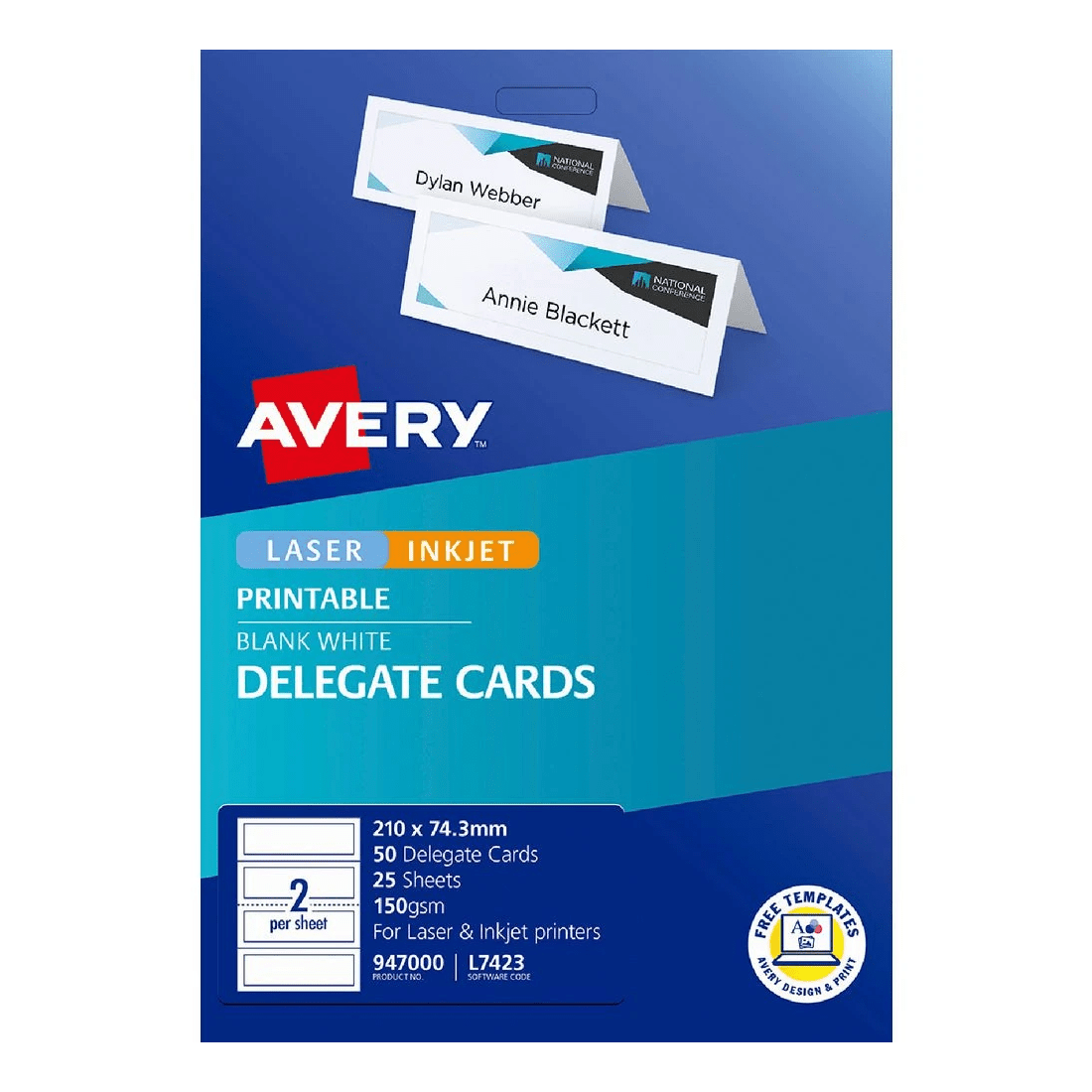 Avery Delegate Cards 50 Pack - Kmart