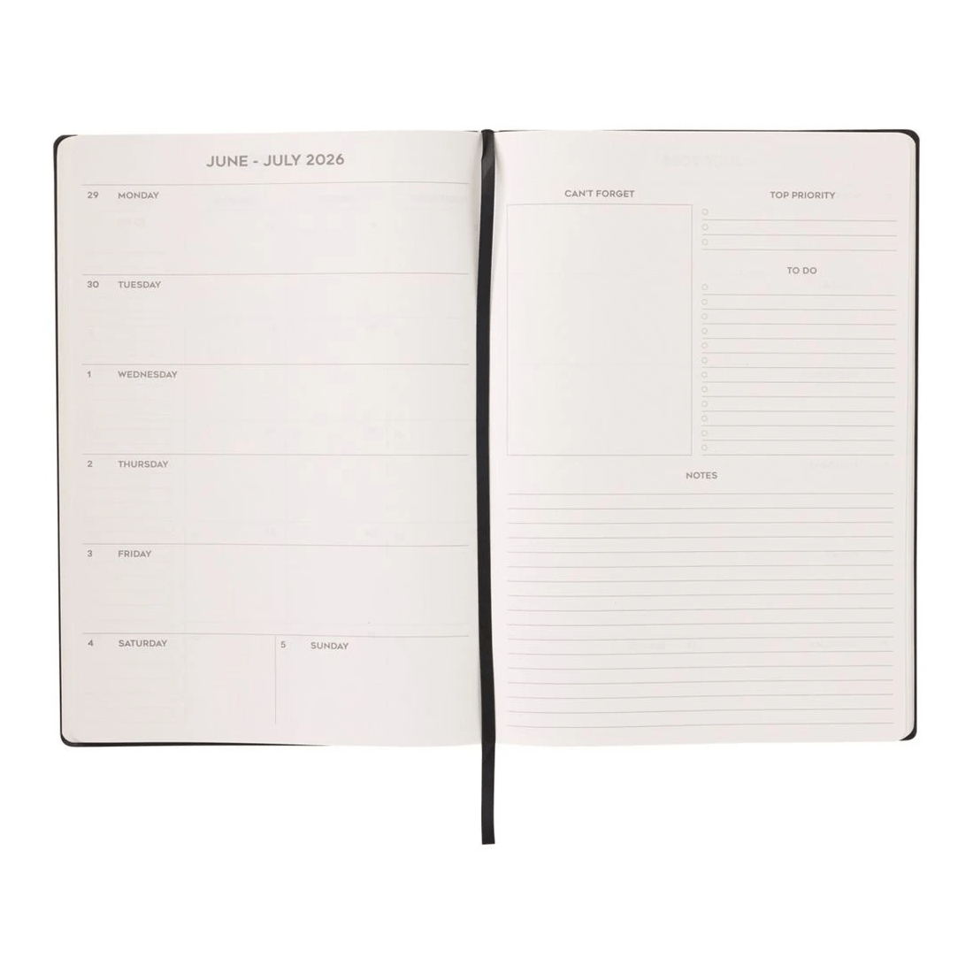Otto A4 Week to View Soft PU 2026 Diary Black - Kmart