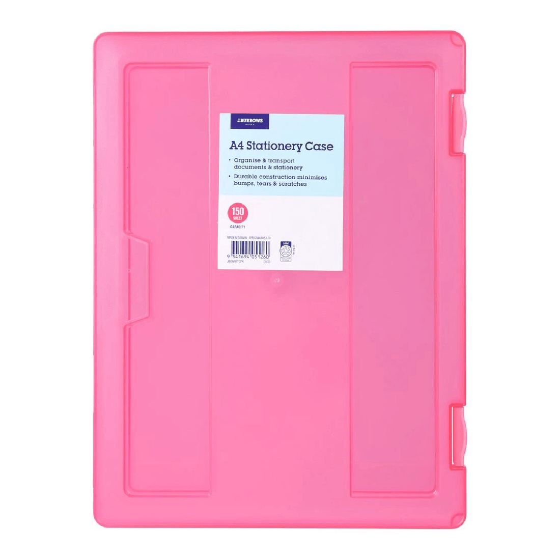 J.Burrows Stationery Case A4 Clip Closure Pink - Kmart