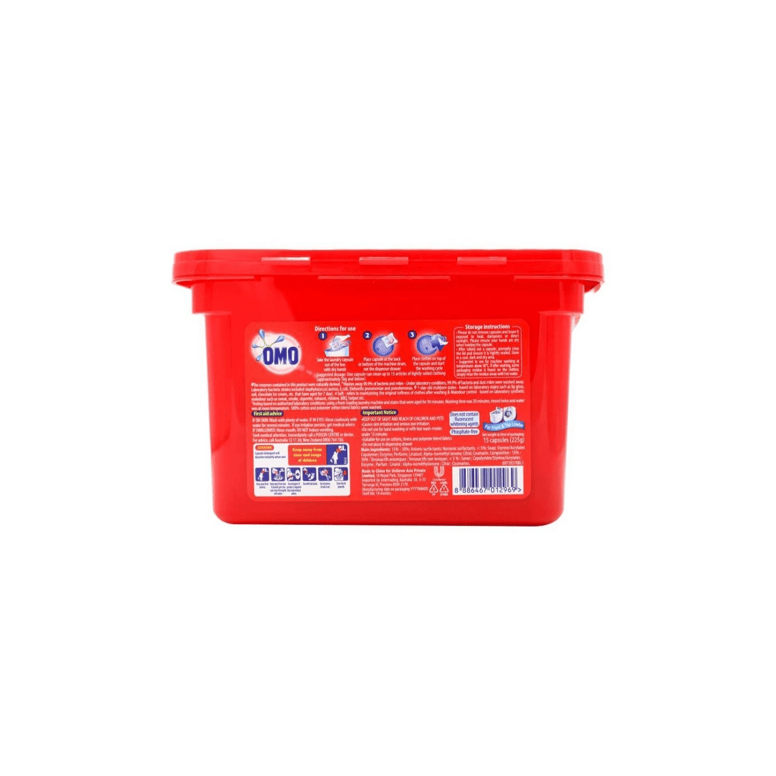 Omo 15pc 3-In-1 Laundry Capsules Fresh Lavender Front And Top Loader ...