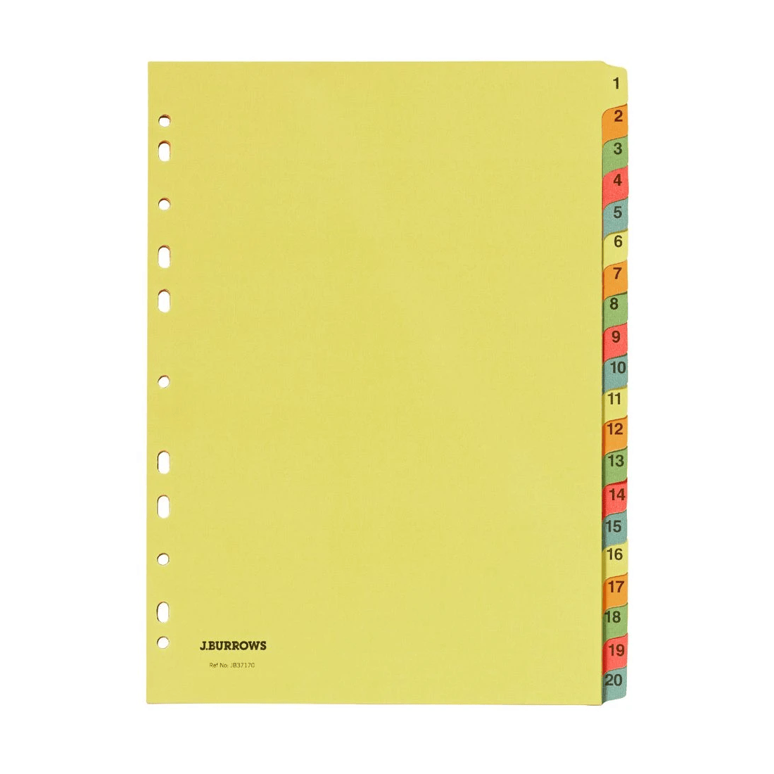 J.Burrows Manilla Dividers A4 1-20 Tab Assorted Colours - Kmart