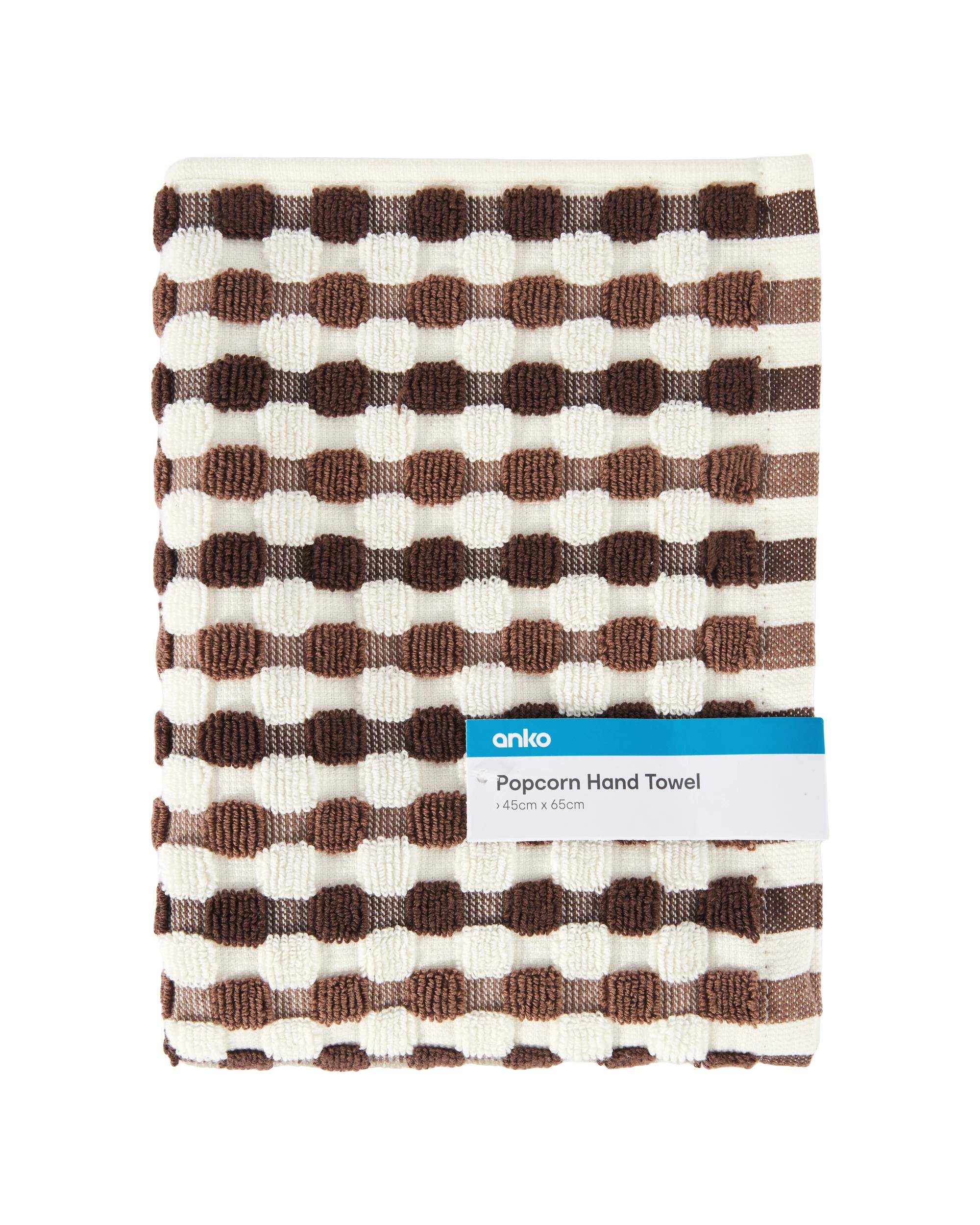 Popcorn Cotton Hand Towel - Chocolate - Kmart