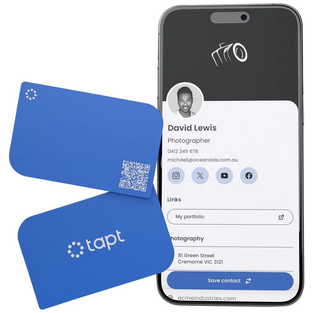 Tapt Lite Digital Business Card Blue - Kmart