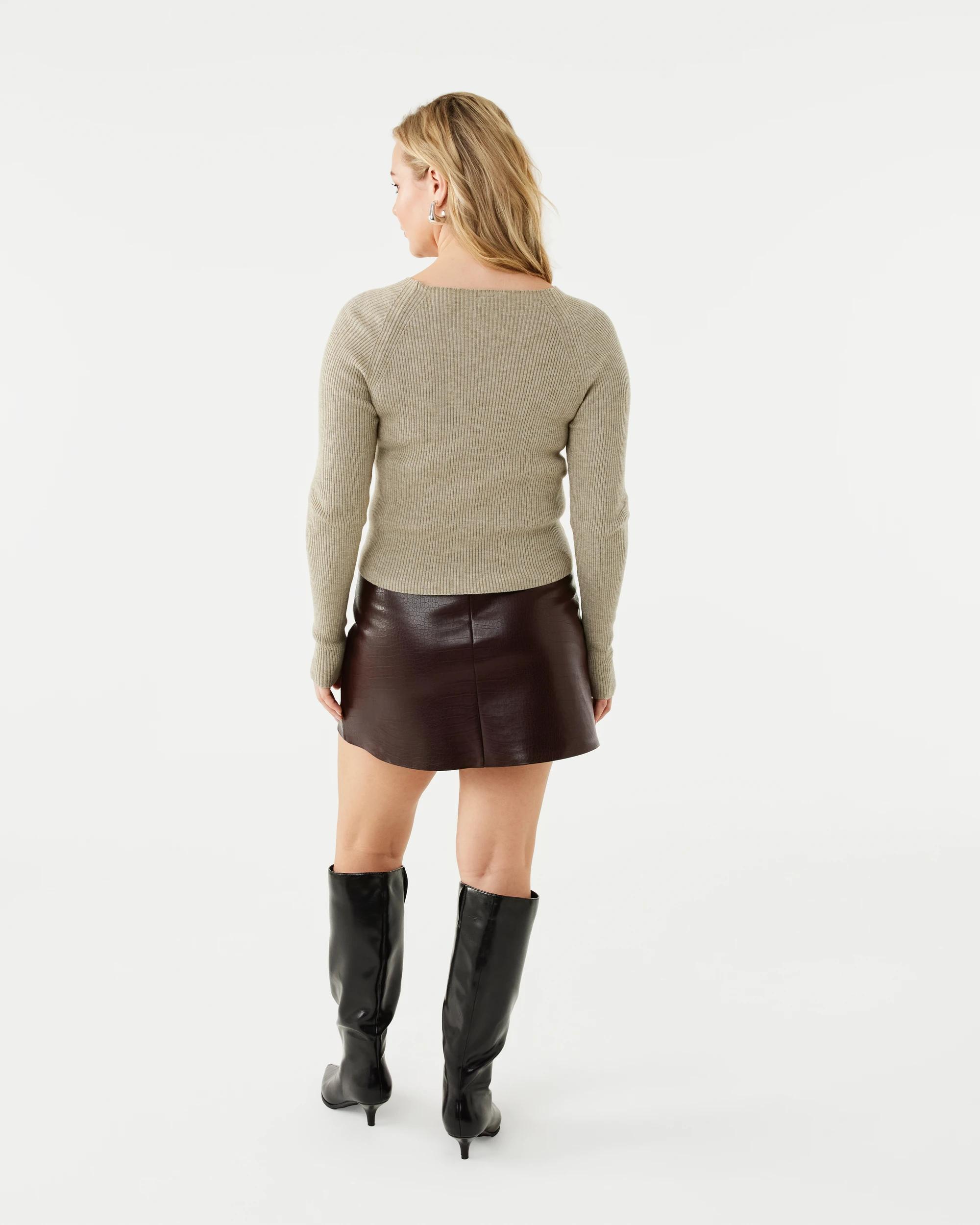 Long Sleeve Button Trim Top - Kmart