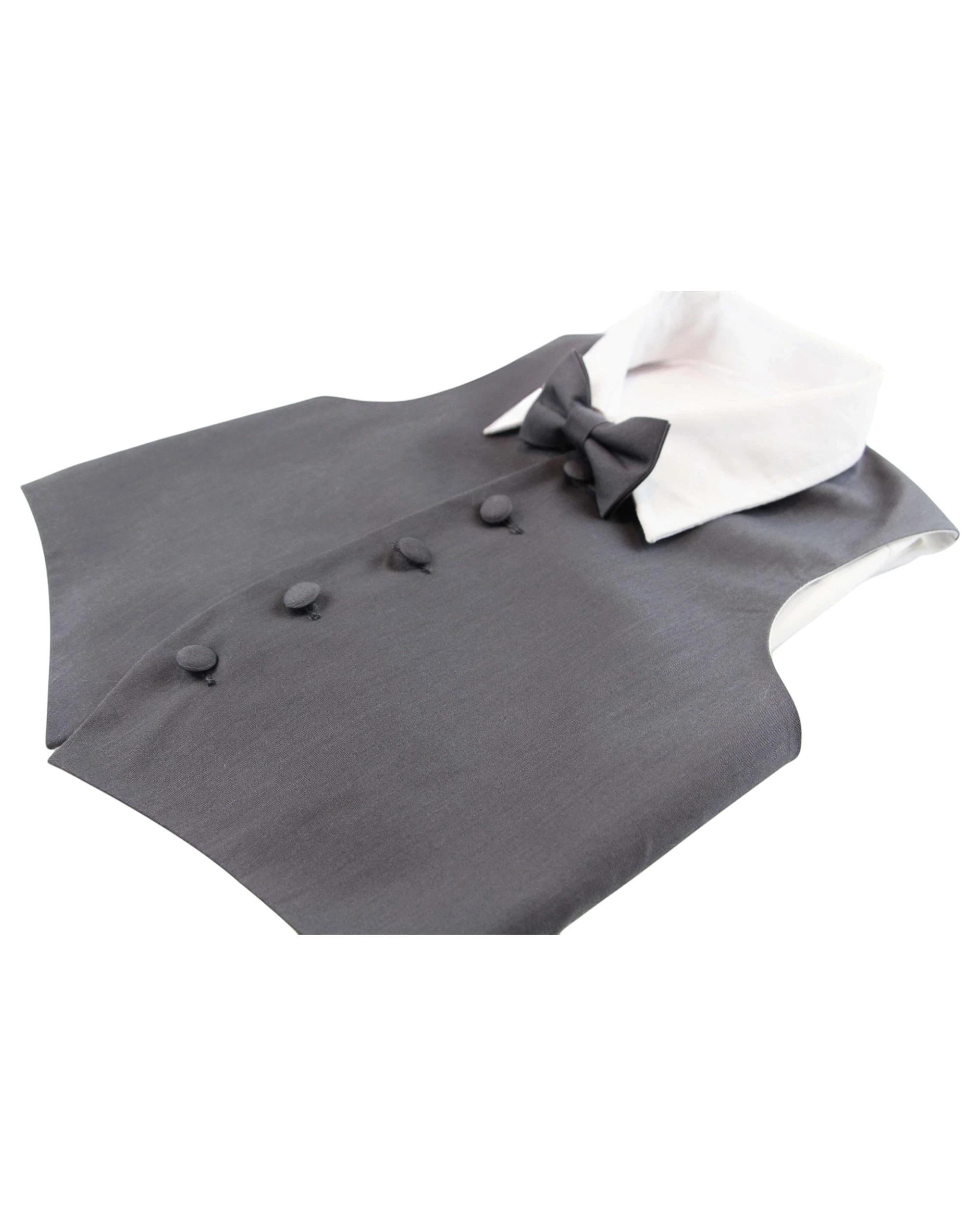 Zasel Boys Junior Cotton Vest Adjustable Waistcoast & Matching Bow Tie ...