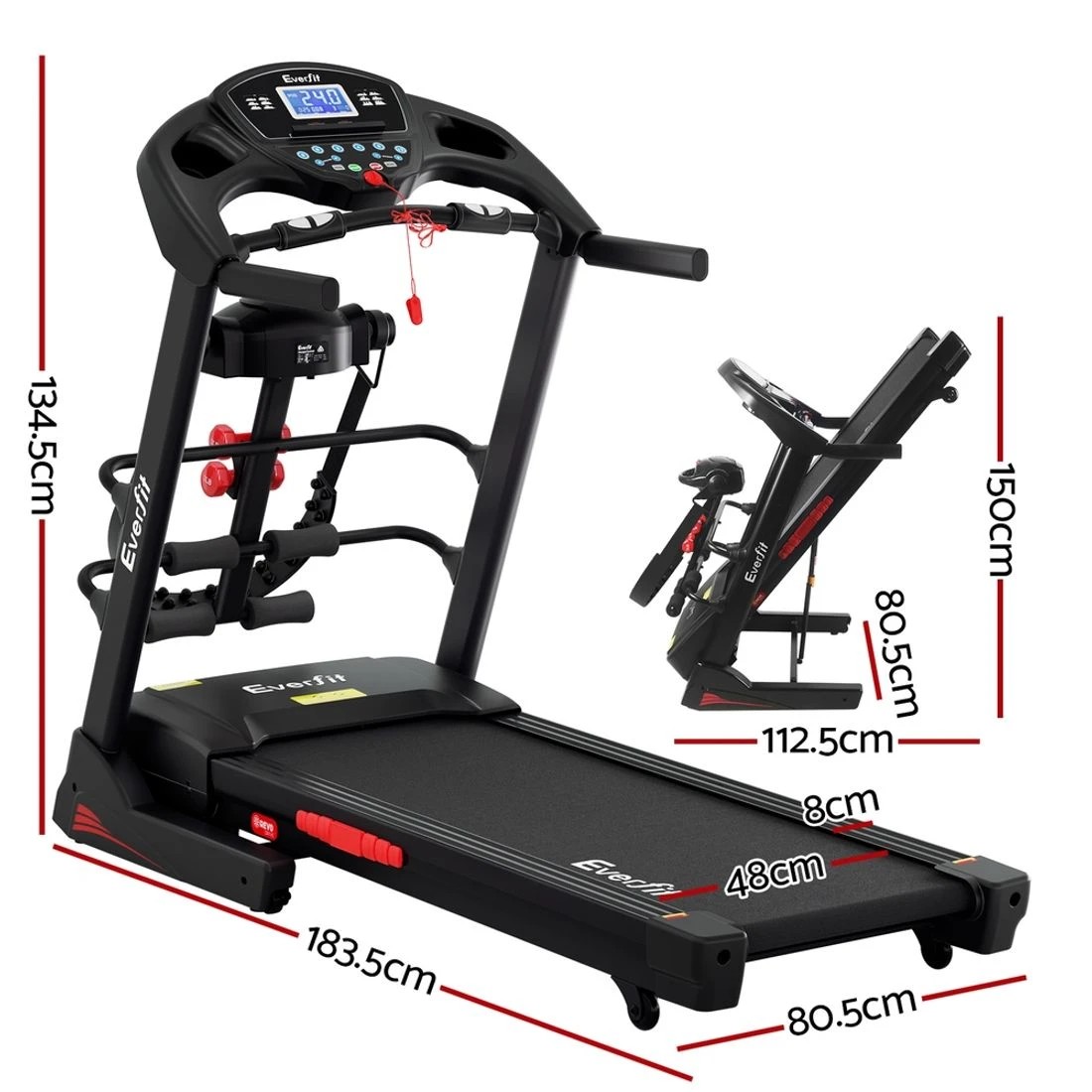 Everfit Treadmill Electric Home Gym Fitness Exercise Machine w ...