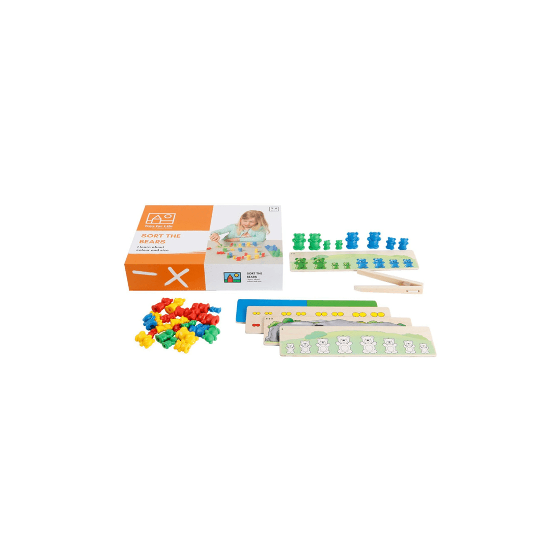 TFL Sort The Bears Colour-Size Sorting Game Educational Toy Aged 3 ...