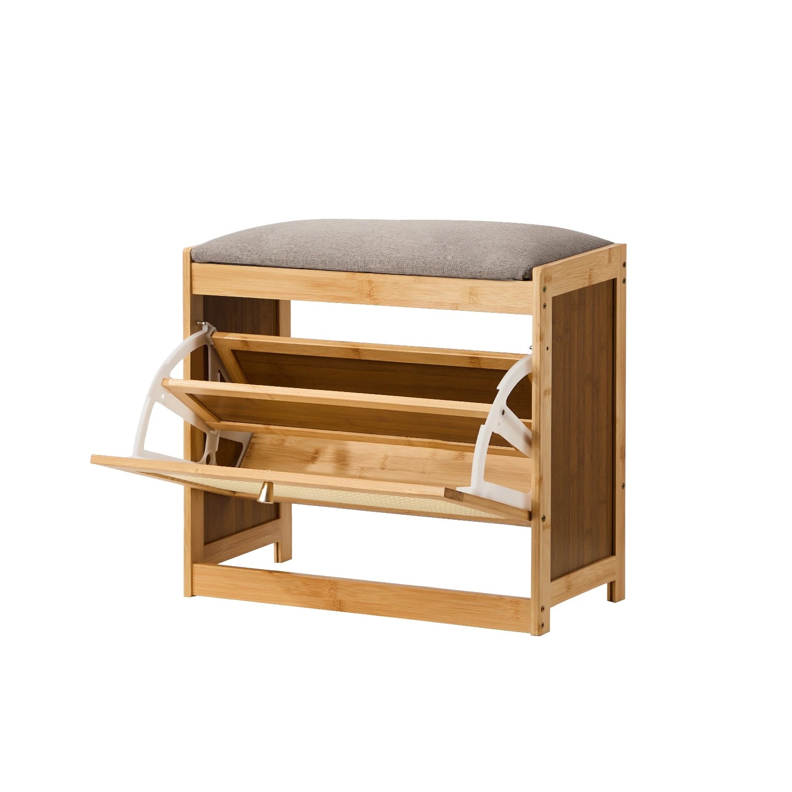 Oikiture Shoe Storage Bench Bamboo 2 in 1 Organiser Shelf with Seat ...