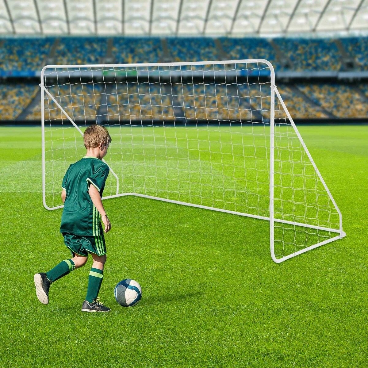 Ausway Soccer Goal Set Football Net Metal Frame Backyard Training - Kmart