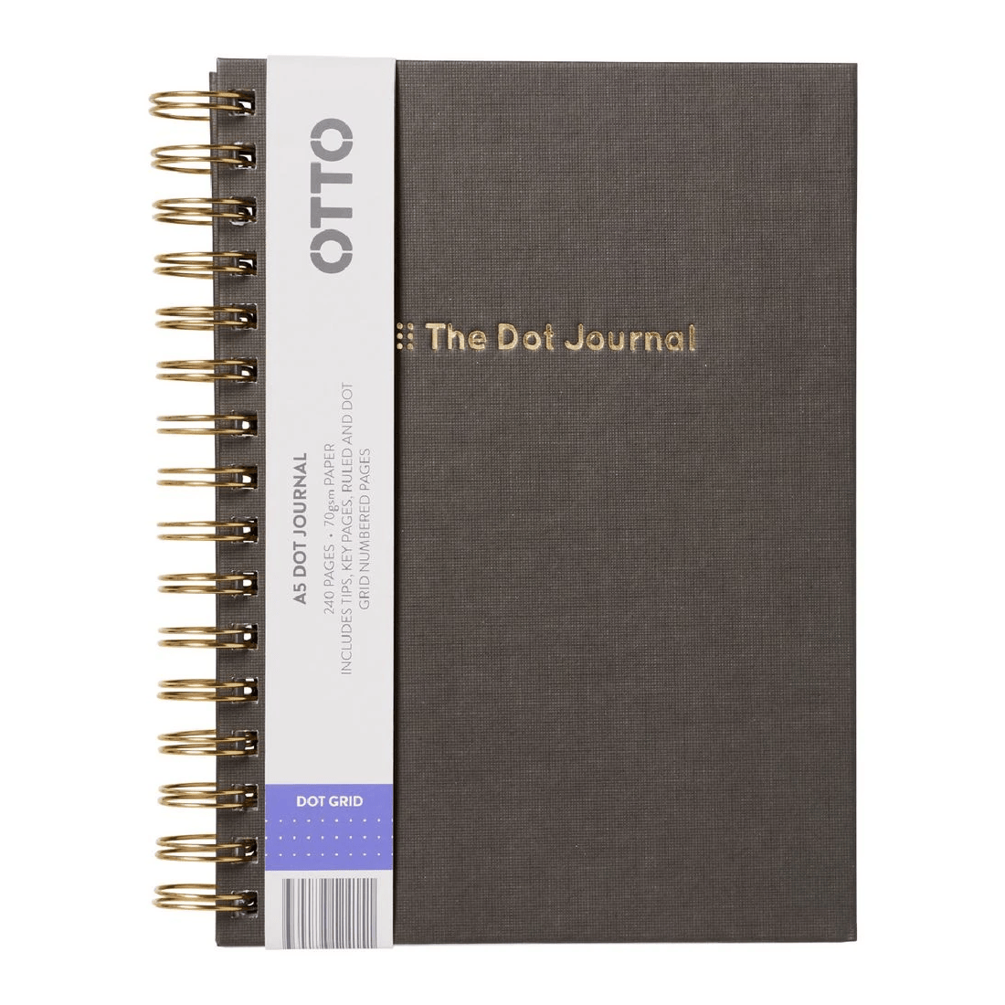 Otto A5 The Dot Journal Spiral 240 Page Black - Kmart