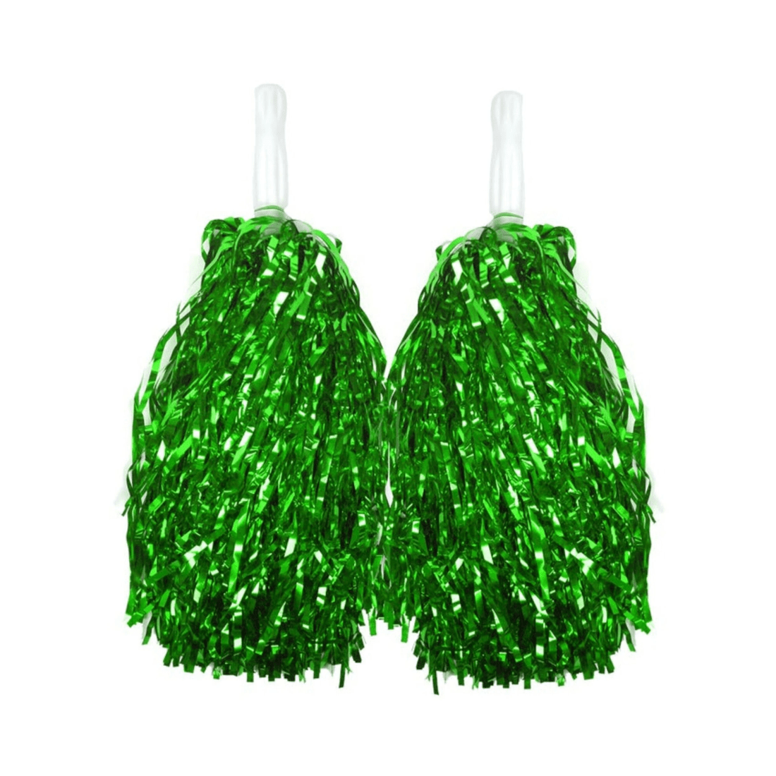 BR Costumes Metallic Cheerleading Pom Poms – 12-Pack in Green and ...
