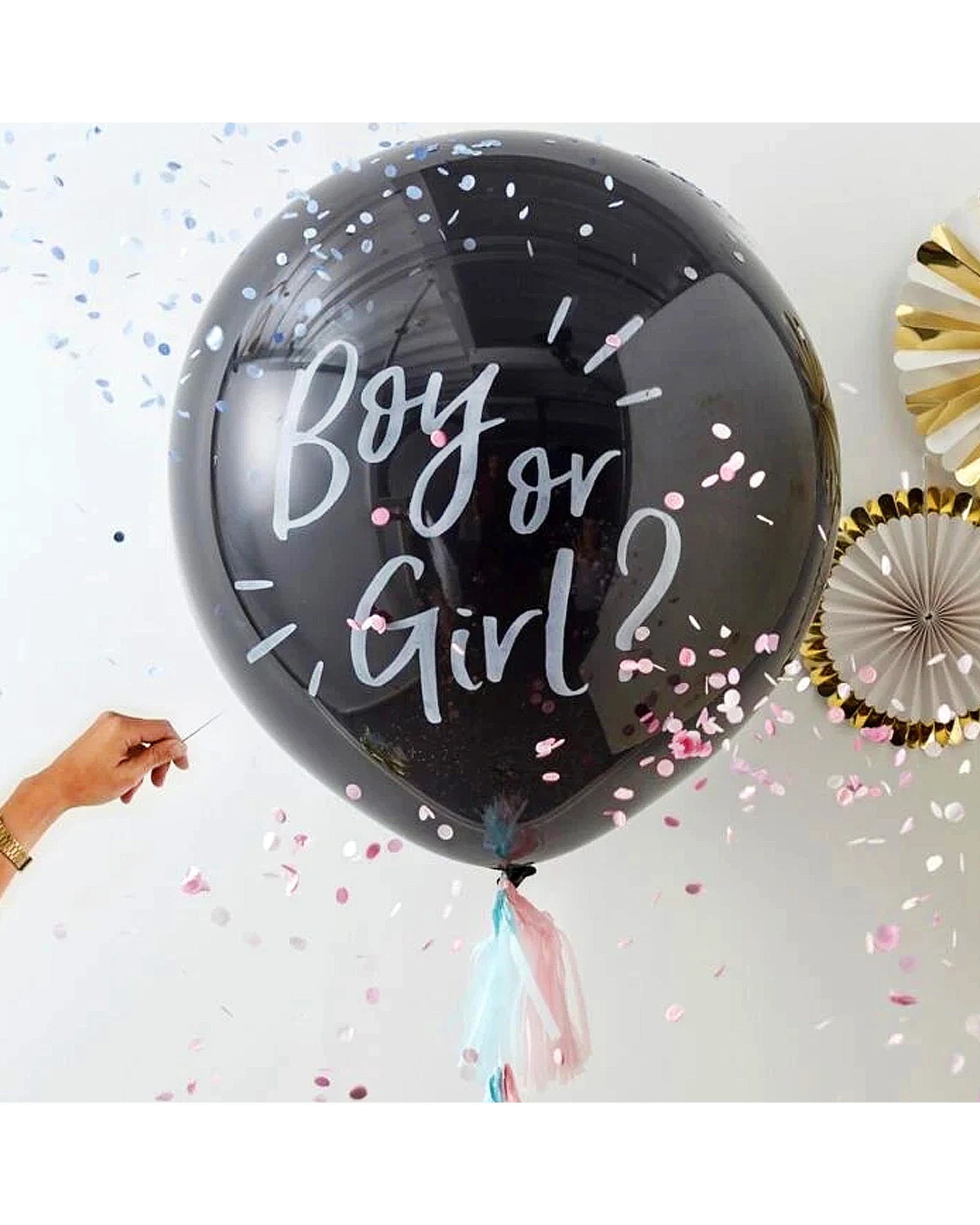 Party Maker Gender Reveal Helium Balloon with Tassel - Kmart