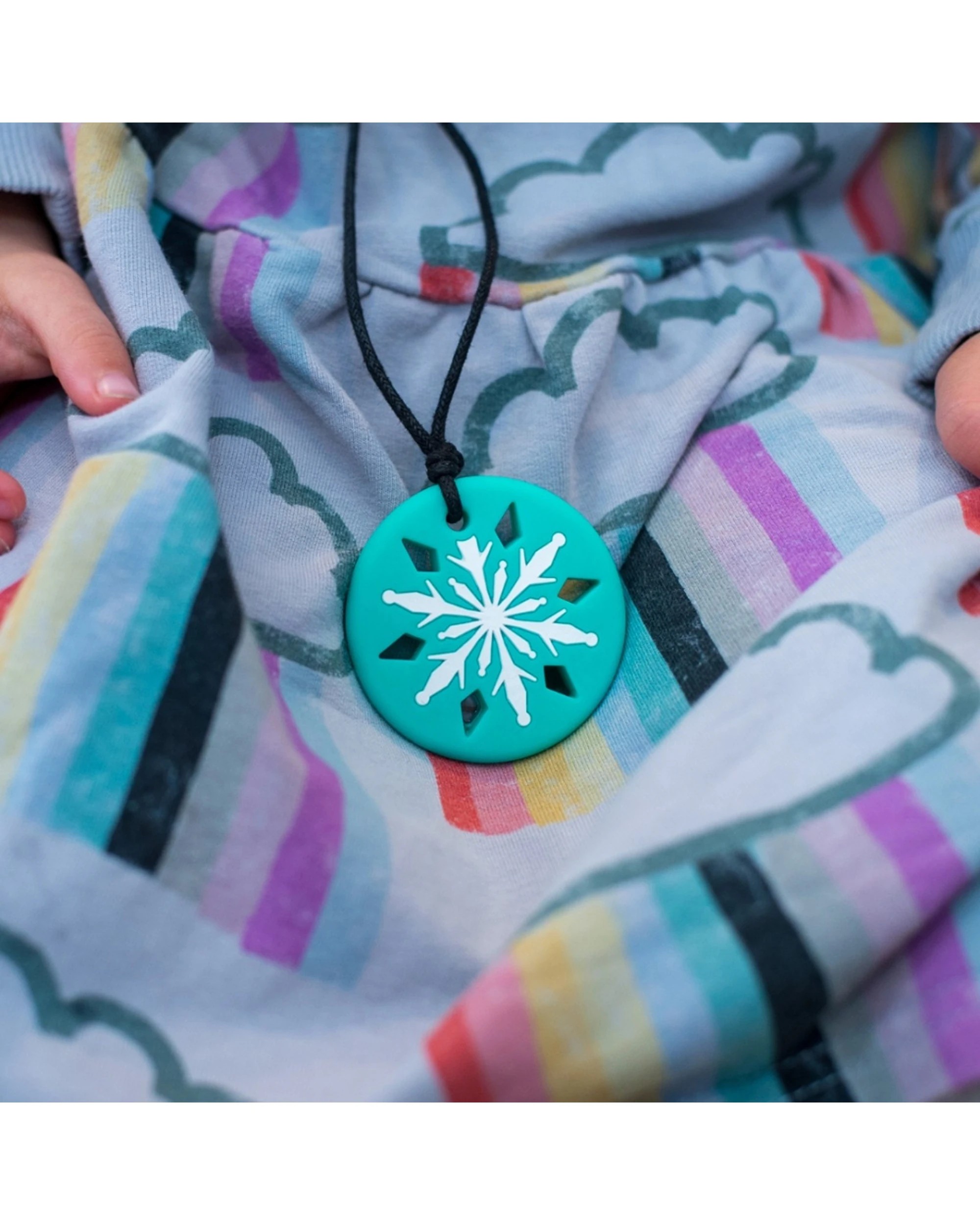 Jellystone Designs Kids Snowflake Sensory Pendant Medium Chew Necklace ...